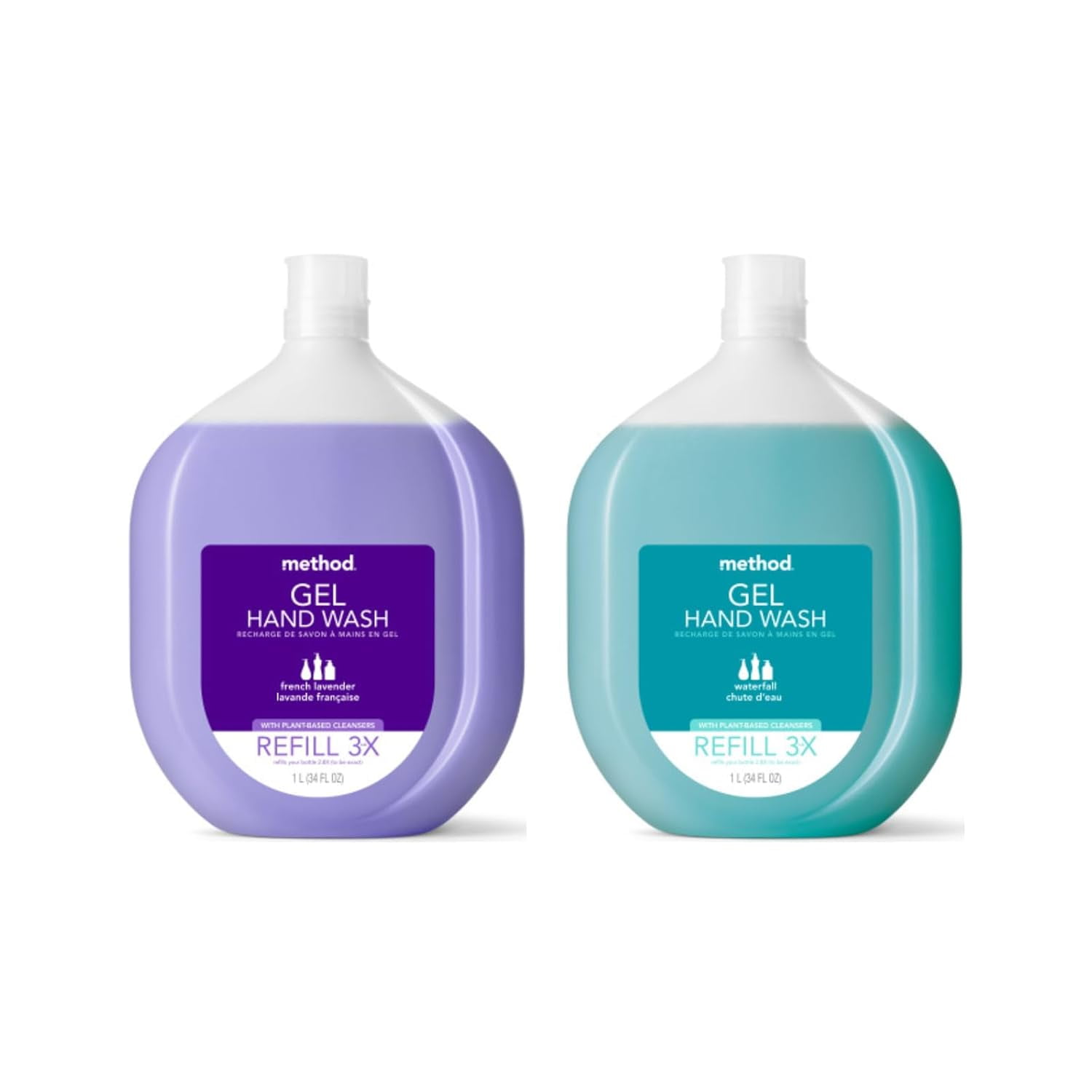 Method Gel Hand Soap Refill Variety, 1 Waterfall, 1 French Lavender, 34 ...