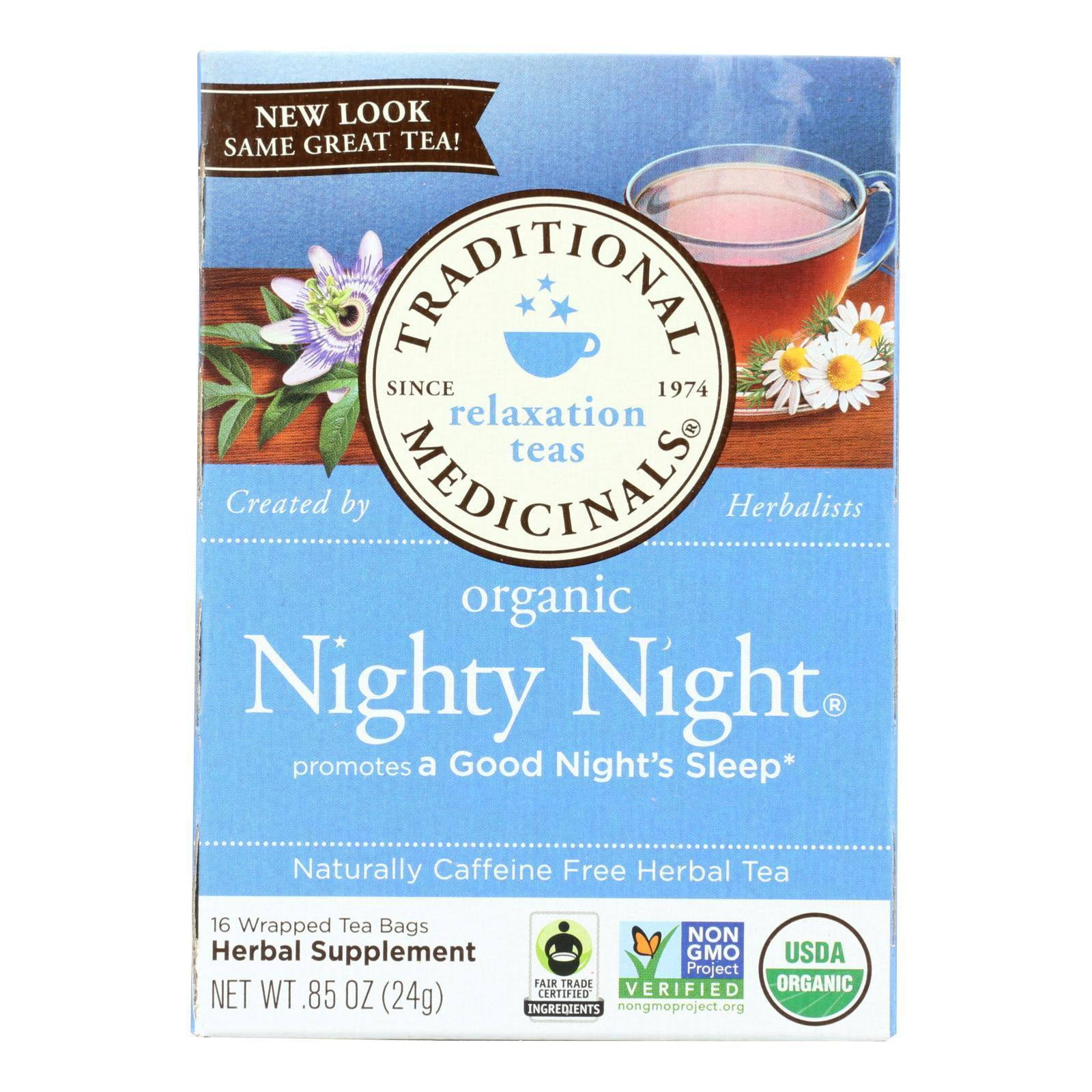 Traditional Medicinals Organic Nighty Night Herbal Tea - 16 Tea Bags ...
