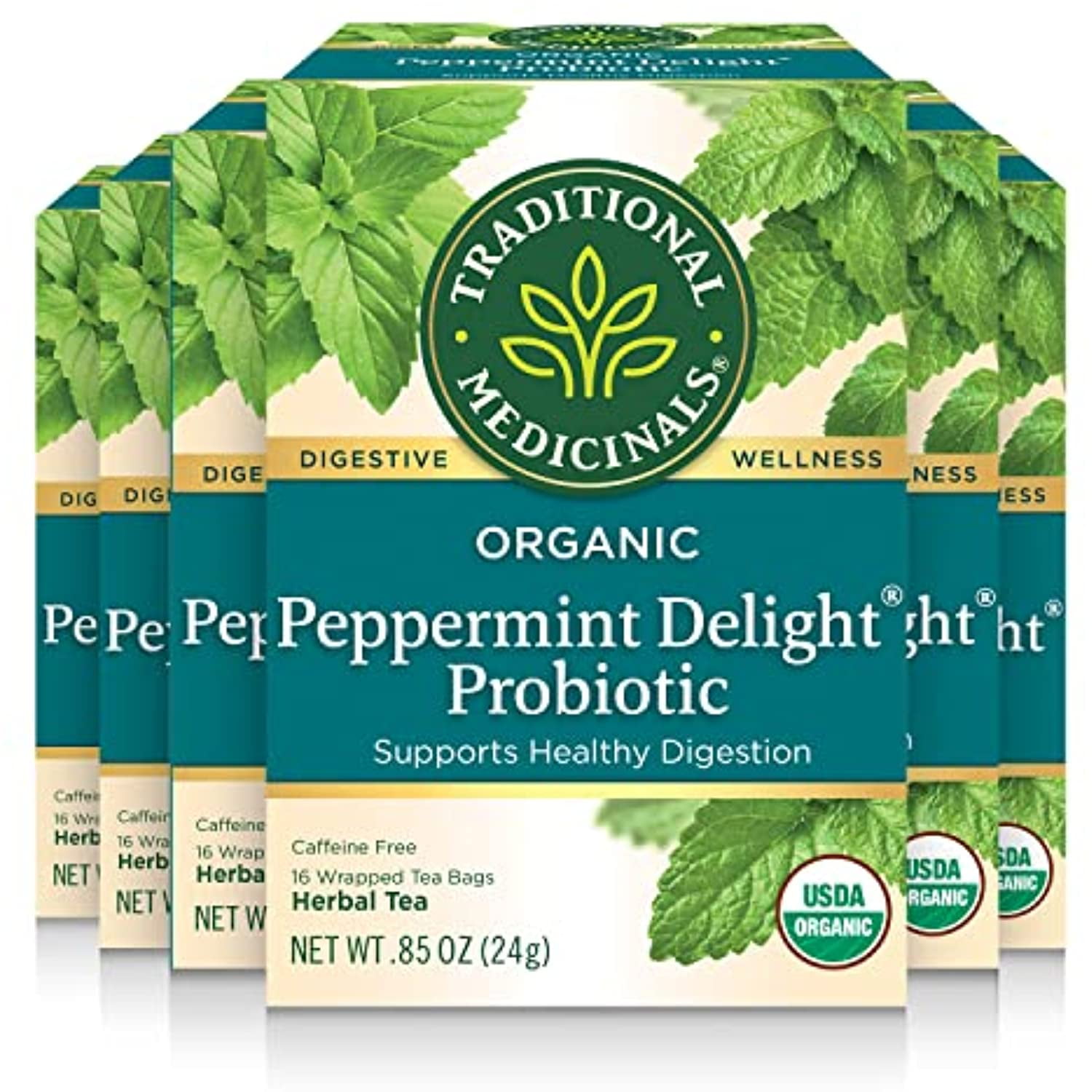 Traditional Medicinals Organic Peppermint Delight Probiotic Tea (Pack ...