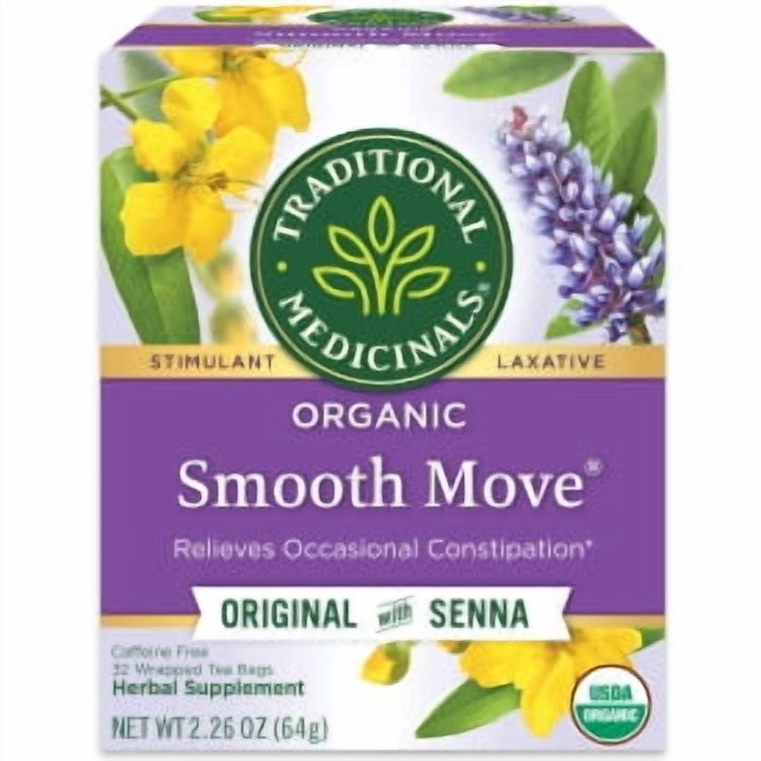 Traditional Medicinals Organic Smooth Move Tea Bags, Supports ...