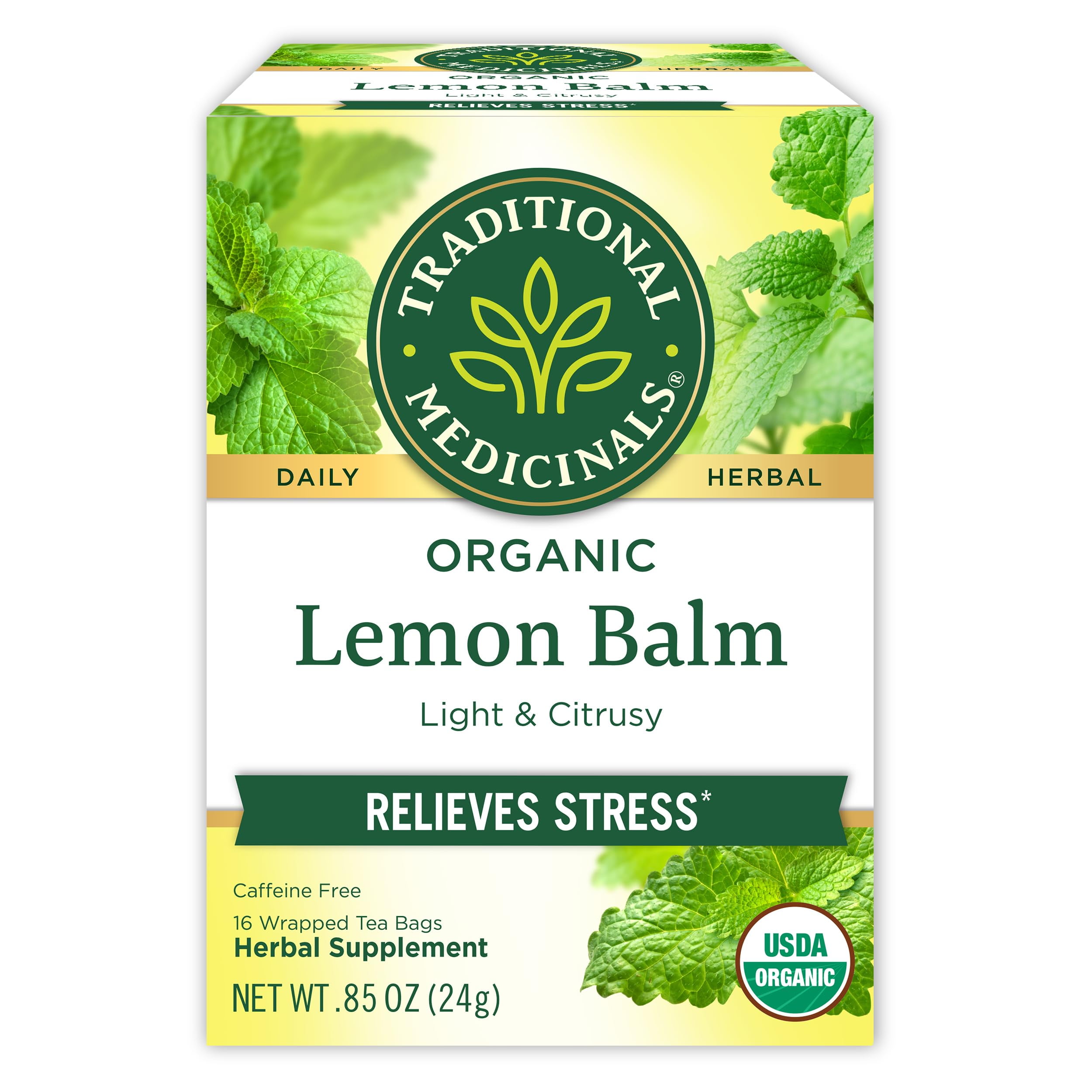 Traditional Medicinals OrganicEGSC Lemon Balm Herbal Tea, Calming and ...