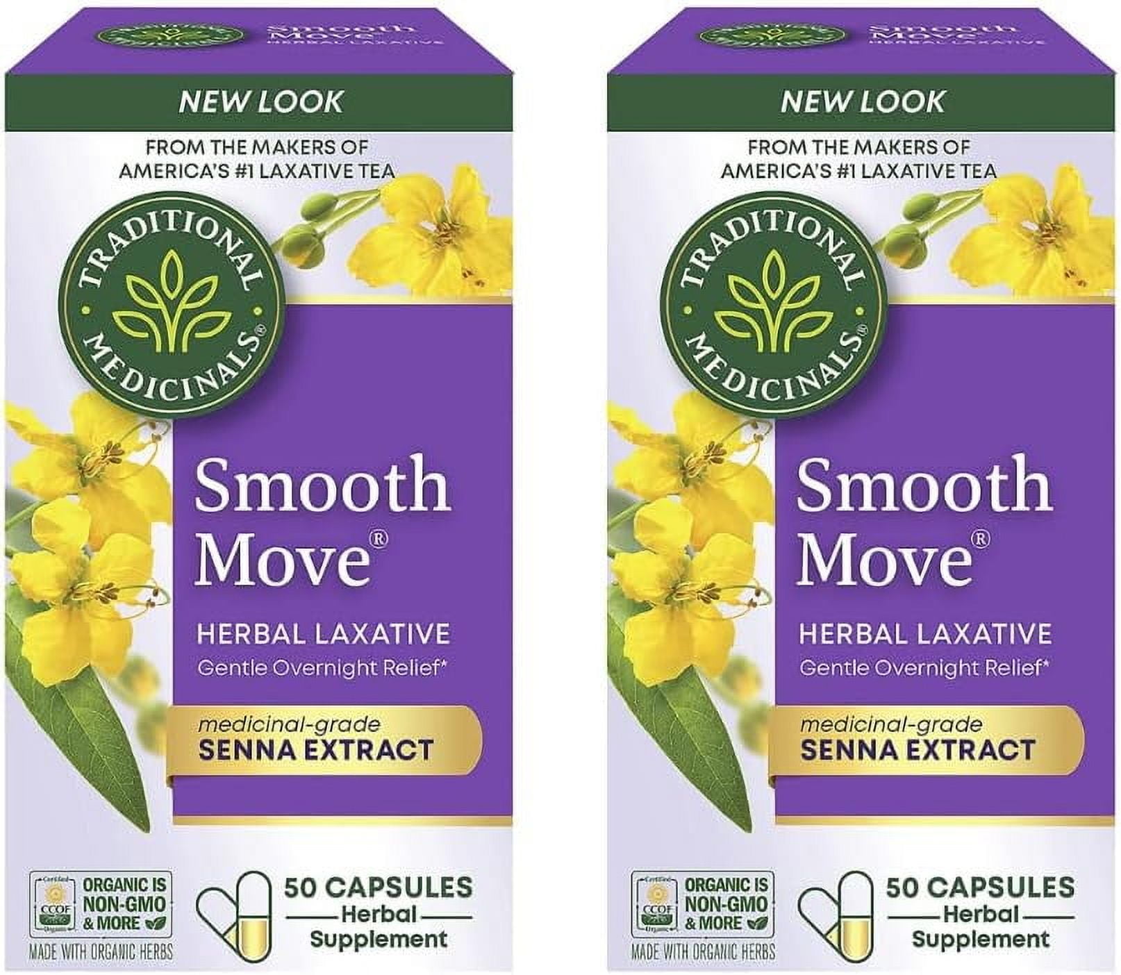 Traditional Medicinals Smooth Move Senna Capsules, Herbal Laxative, 50 ...