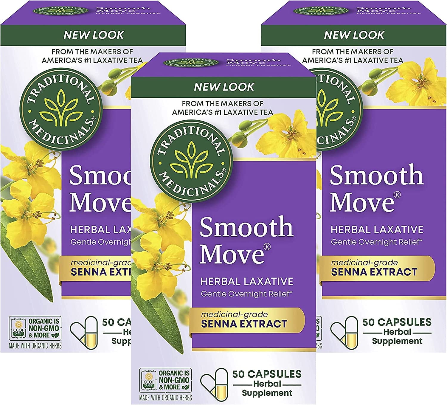 Traditional Medicinals Smooth Move Capsules, Senna Leaf Extract, 50 ...