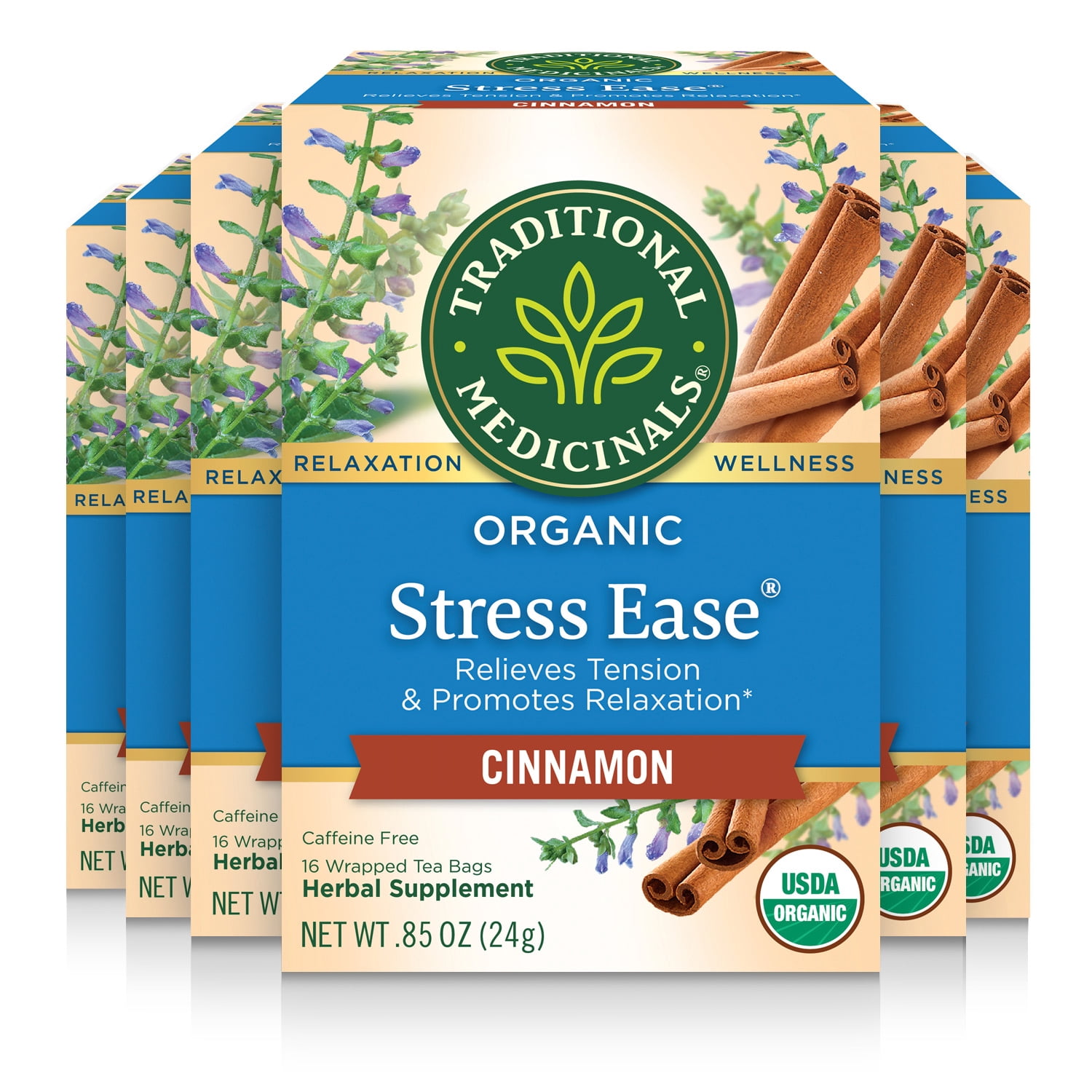 Traditional Medicinals Stress Ease Relaxation Tea Organic 16 CT ...