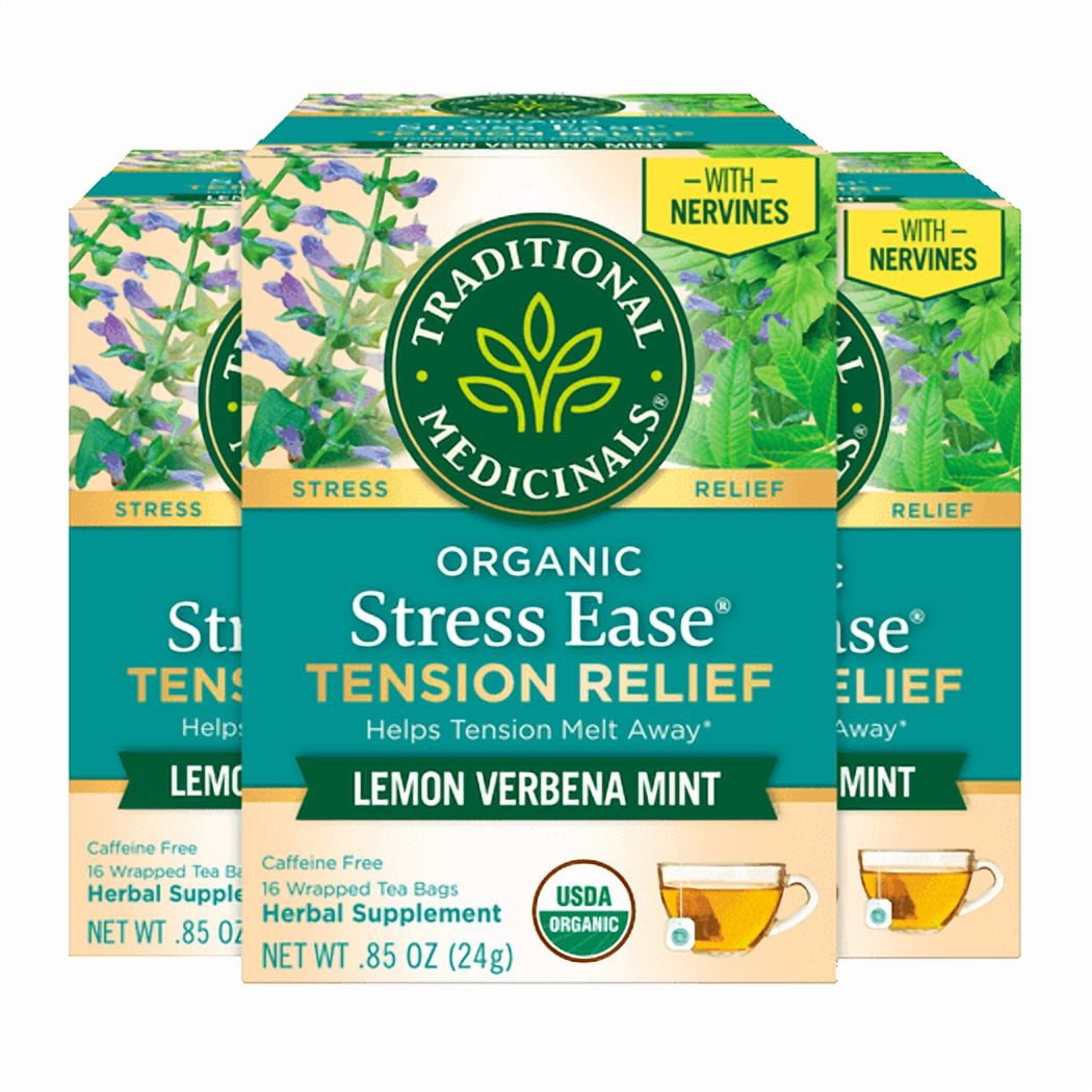 Traditional Medicinals Stress Ease Tension Relief Herbal Tea Bags ...