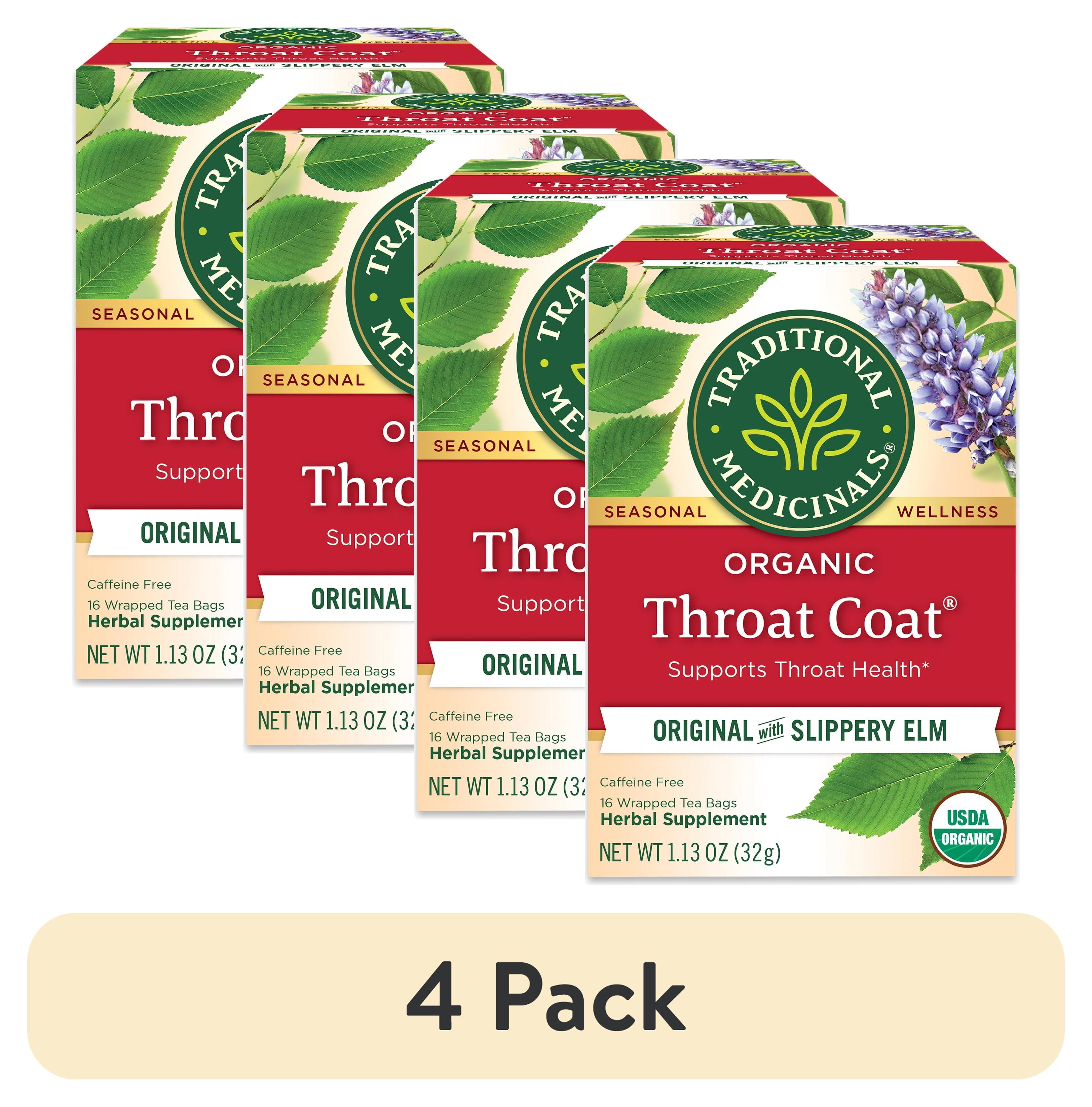 (4 pack) Traditional Medicinals Organic Throat Coat Tea - Original with ...