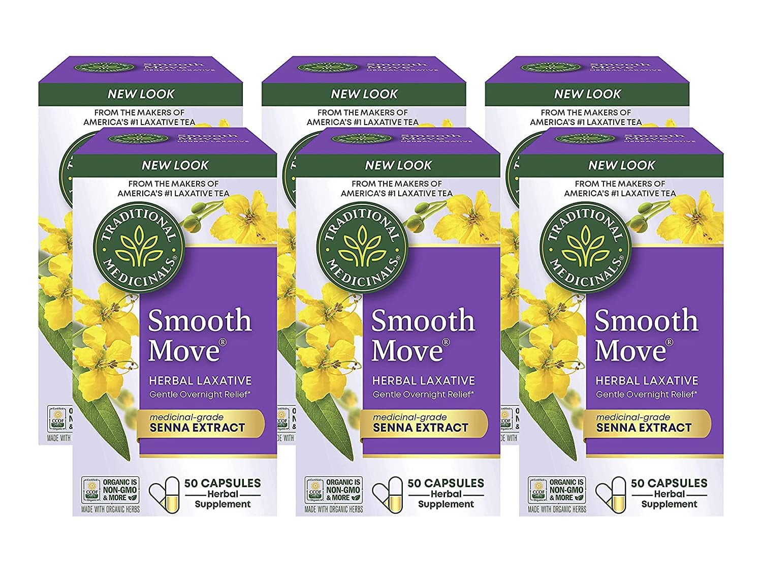 Traditional MedicinalsSmooth Move Senna Laxative Capsules, 50 Count ...