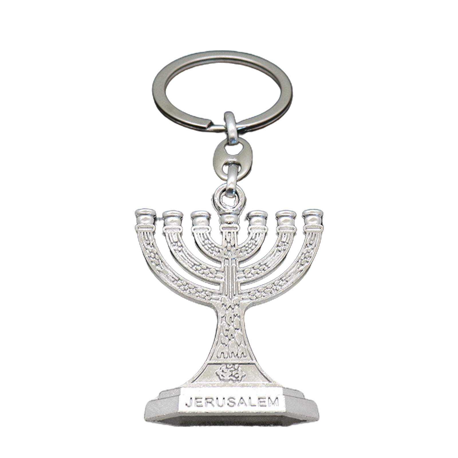 Traditional Menorah 7 Branch Holder Keychain 12 Tribes of Israel ...