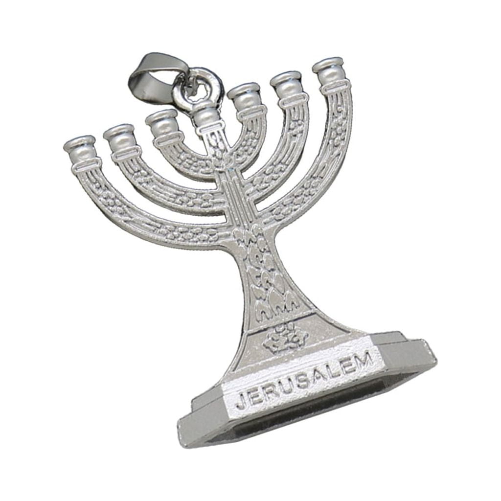 Traditional Menorah 7 Branch Jewish Candle Holder Keychain 12 Tribes of ...