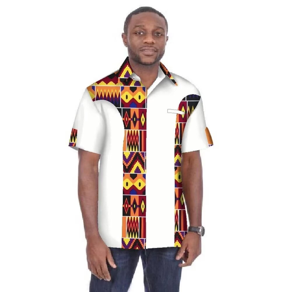 Traditional Mens African Clothing Men Shirts Short Sleeve Dashiki Men ...