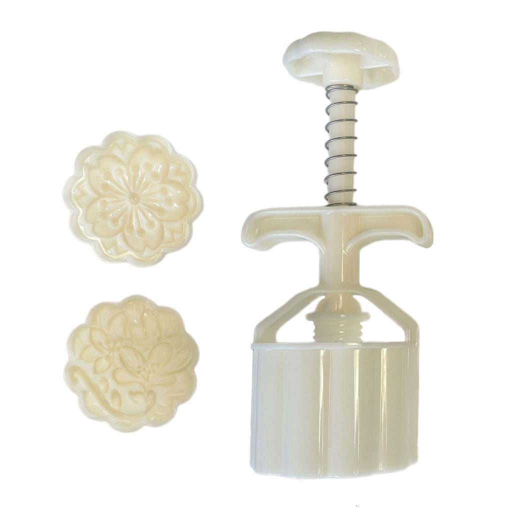 Traditional Mooncakes Maker Functional Flower Pattern Hand Press Cookie ...