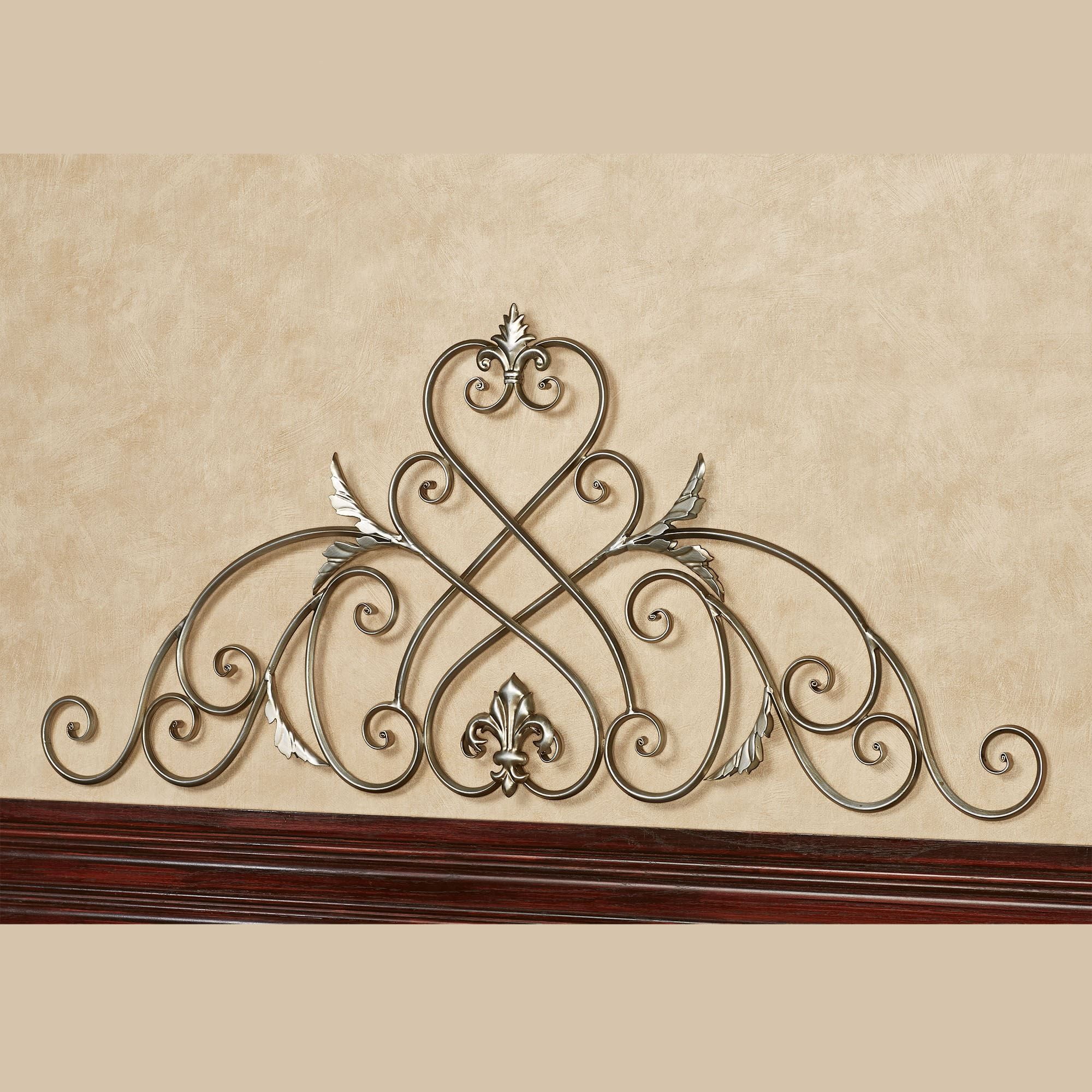 Traditional Morgan Decorative Metal Wall Topper Platinum 42”Wx19”H ...