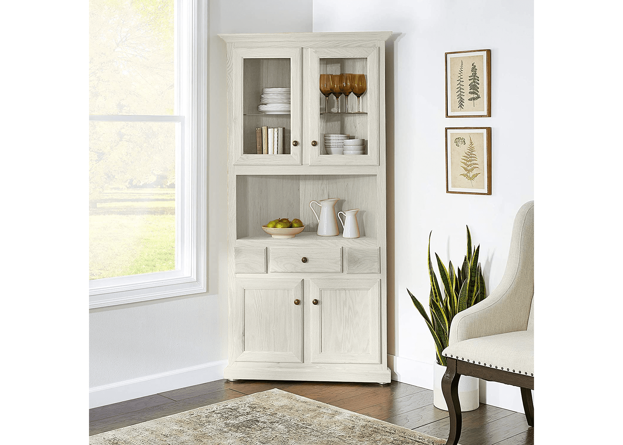 Traditional Oak Corner China Buffet - Walmart.com