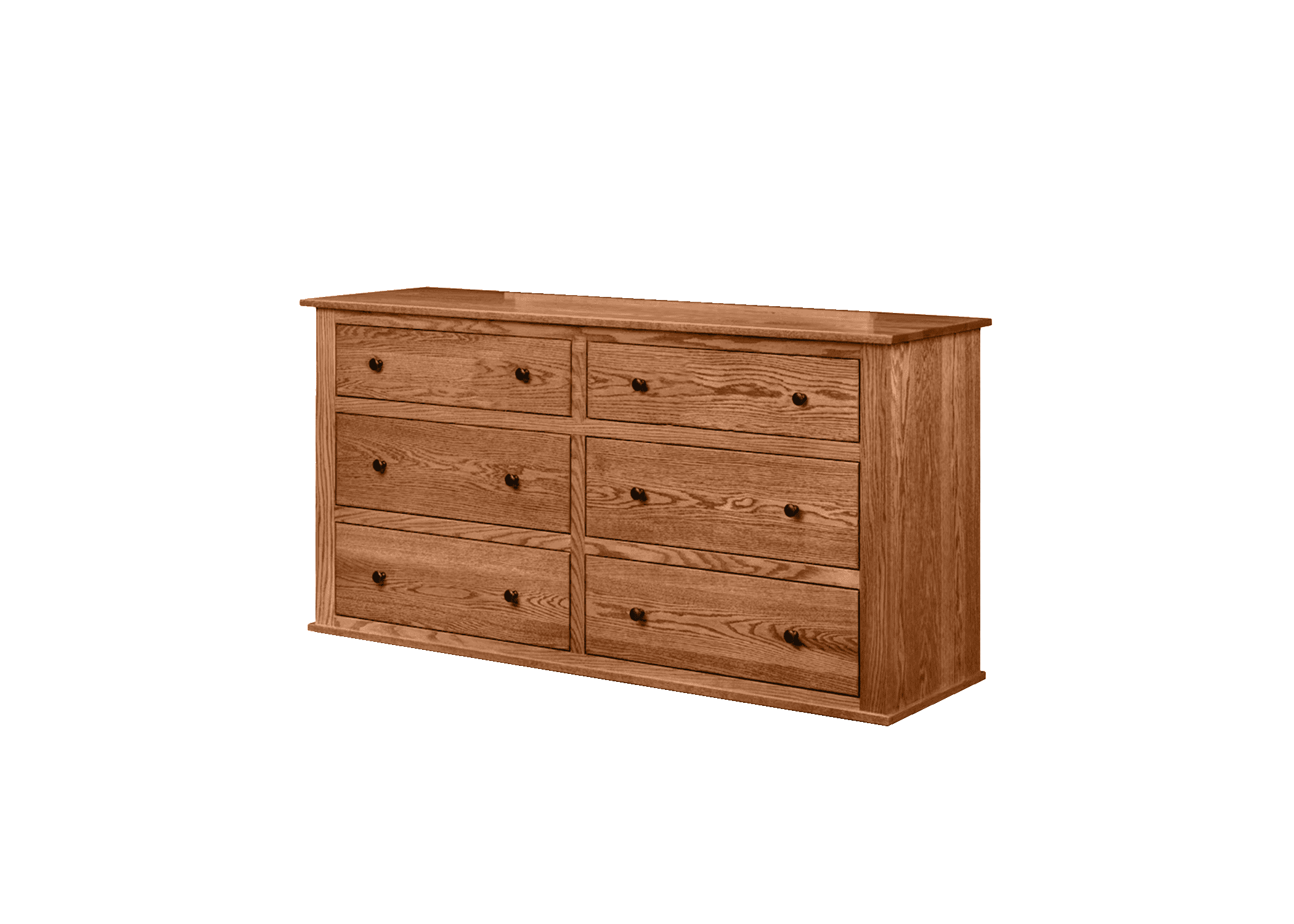 Traditional Oak Solid Wood 6 Drawer Dresser - Walmart.com