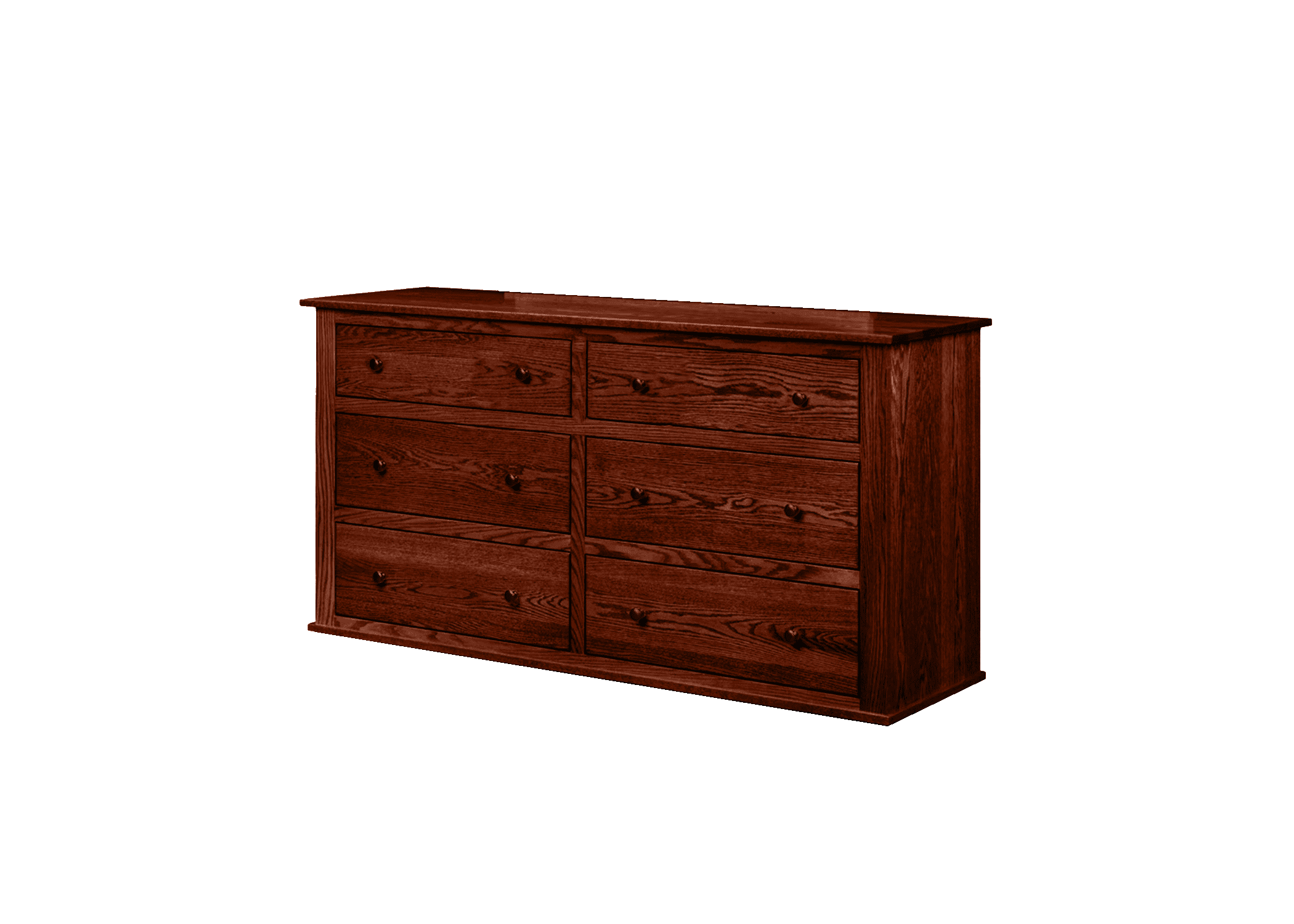 Traditional Oak Solid Wood 6 Drawer Dresser - Walmart.com
