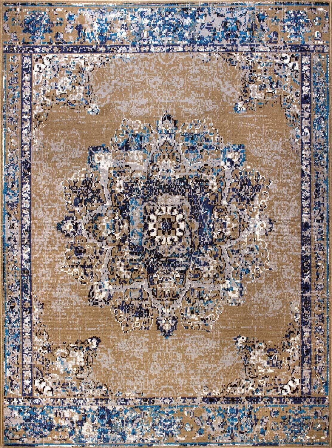 Traditional Oriental Medallion Distressed Area Rug 8x10 Multicolor Rugs ...