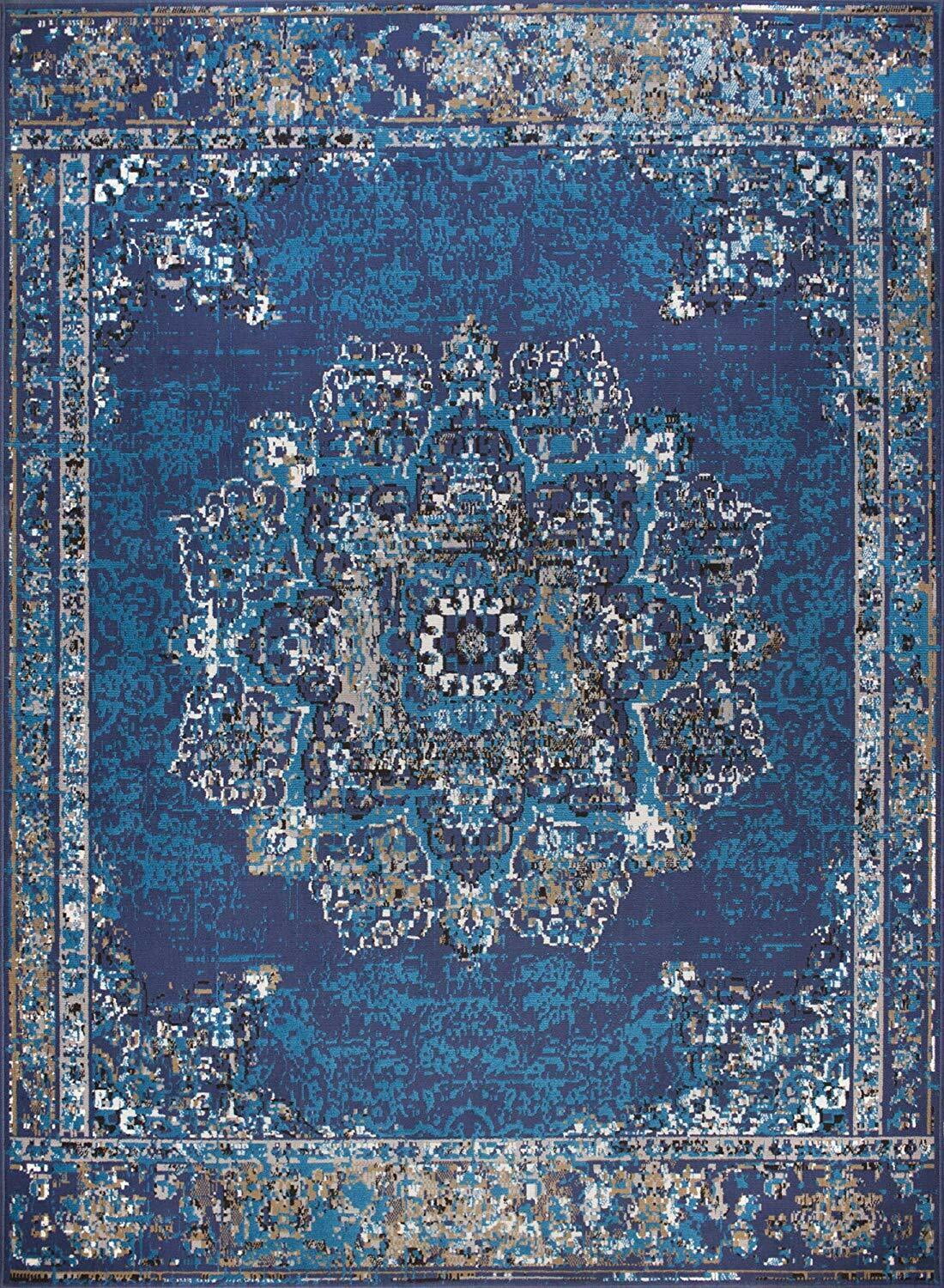 Traditional Oriental Medallion Distressed Area Rug 8x10 Multicolor Rugs ...