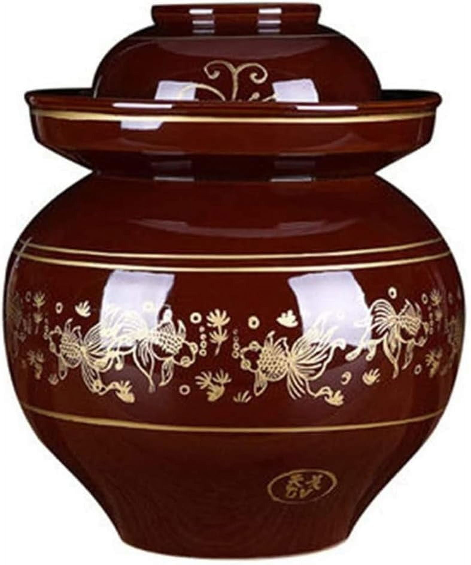 Traditional Oriental Rustic Ceramic Fermentation Jar, Large (6KG) with ...