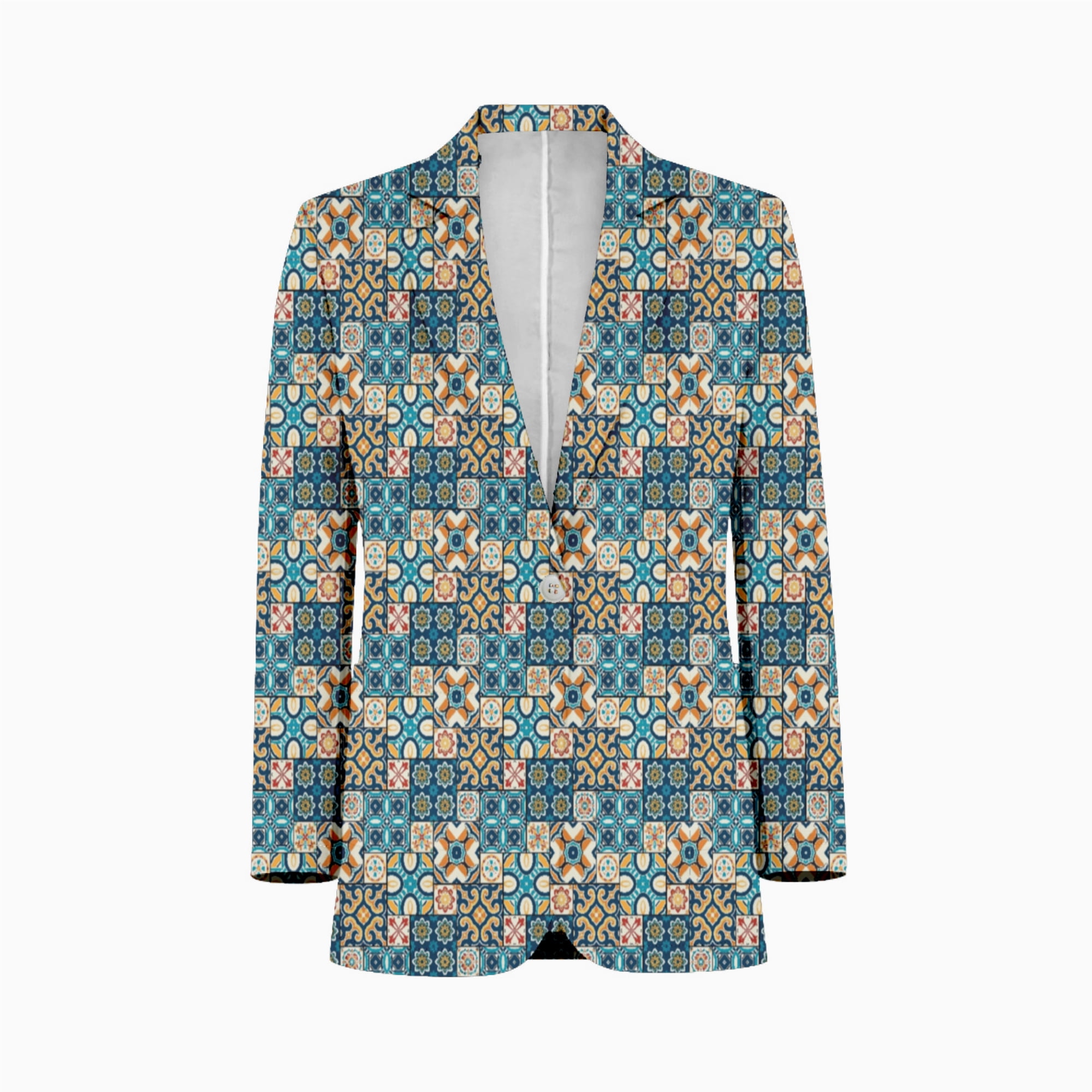Traditional Ornate Portuguese Pattern Mens Suits Shawl Collar Slim Fit ...