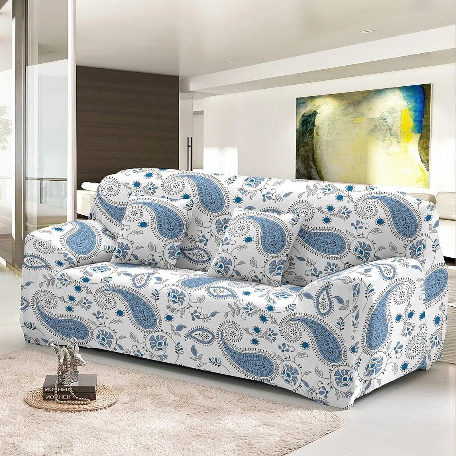 Traditional Paisley Flowers Elastic Sectional Sofa Cover For Living ...