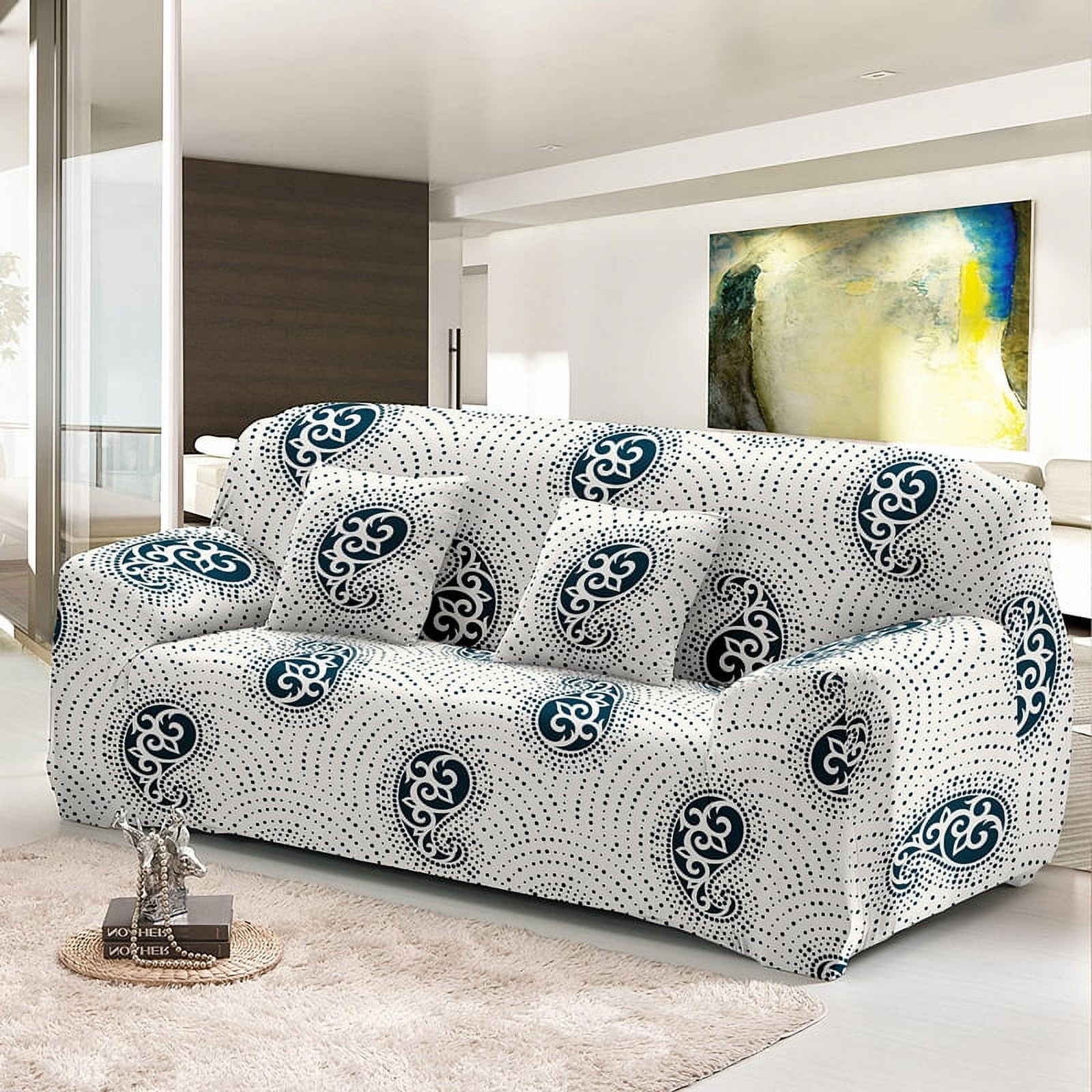 Traditional Paisley Flowers Elastic Sectional Sofa Cover For Living ...