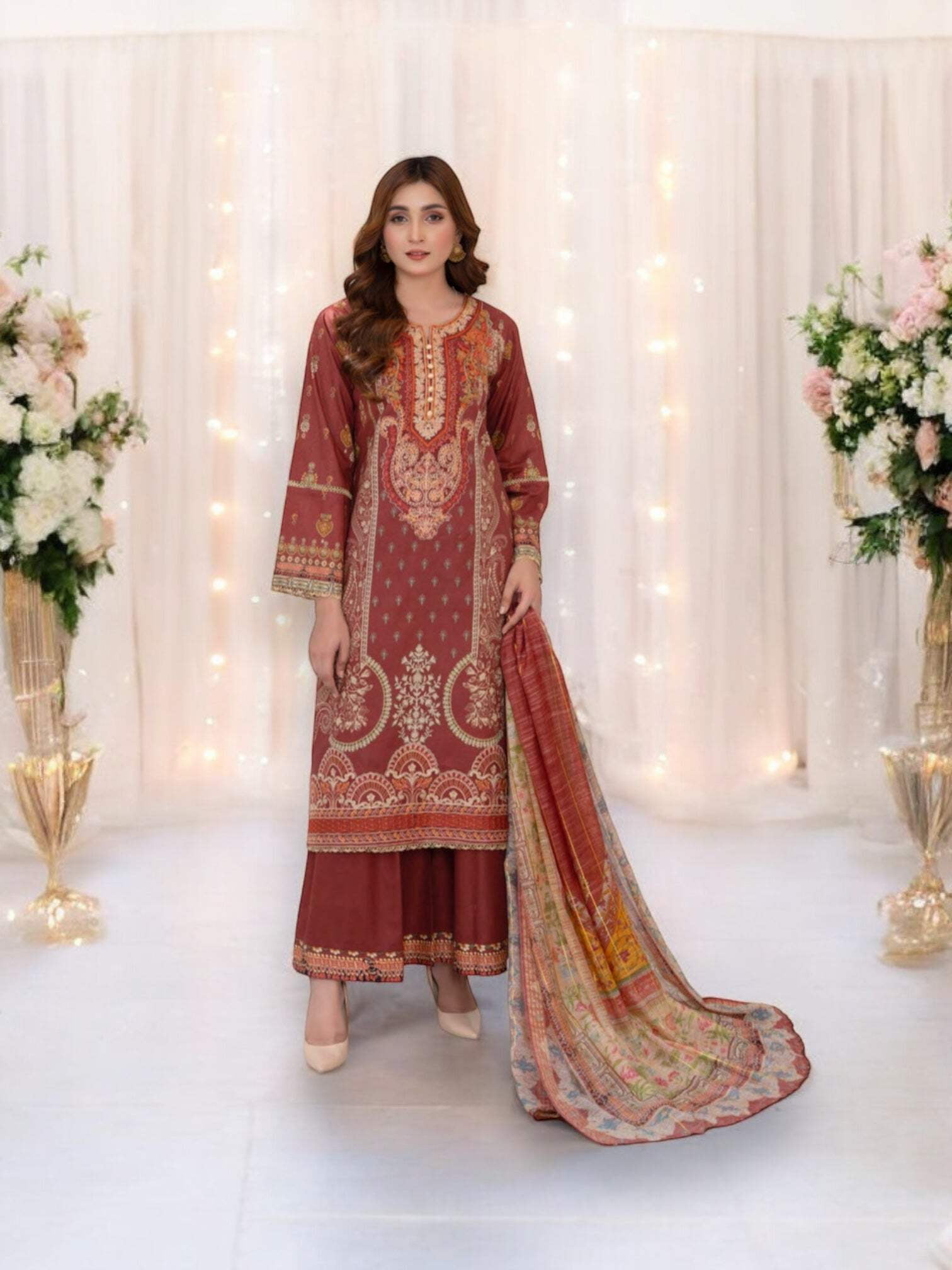 Traditional Pakistani Salwar Kameez Suit - D02 - Walmart.com