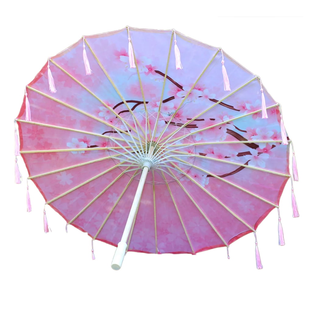 Traditional Parasol Retro Silk Umbrella Tassels Umbrella Chinese Art ...