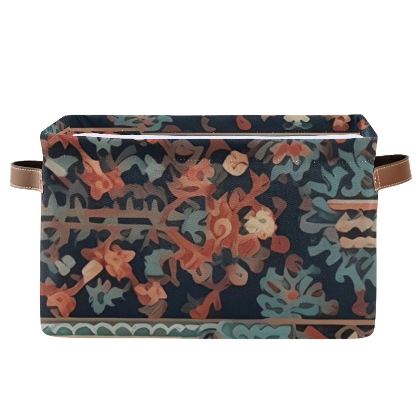 Traditional Pattern Vintage Storage Bins Baskets With Handles Storage ...