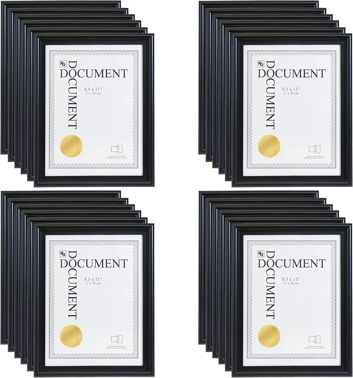 Traditional Plastic Frame-Embassy Series, 12" x 10",Black, Pack of 24 ...