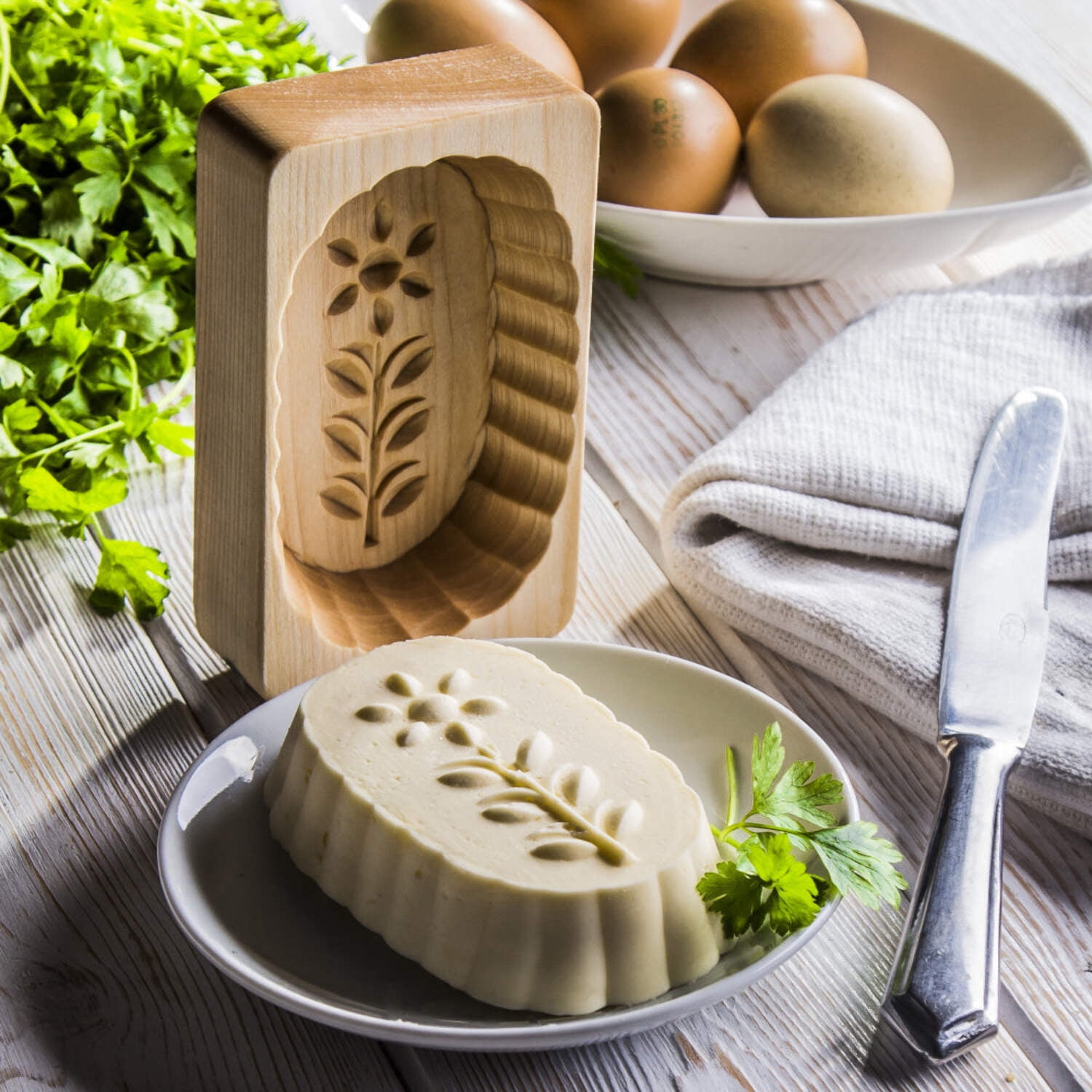 Traditional Polish Dainty Flower Wooden Butter Mold - Walmart.com