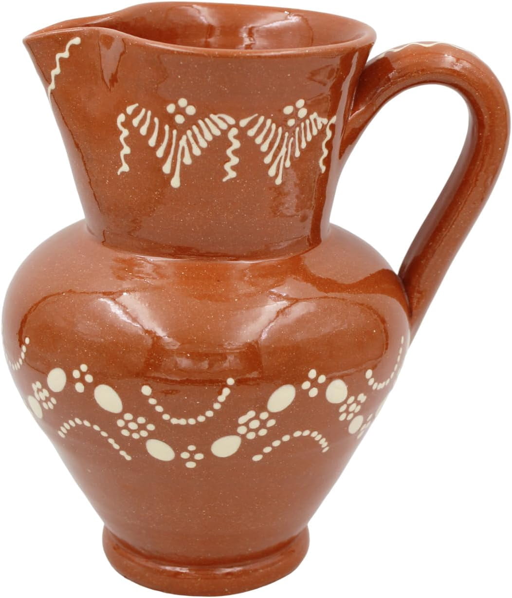 Traditional Portuguese Clay Terracotta Hand-Painted Sangria Pitcher ...