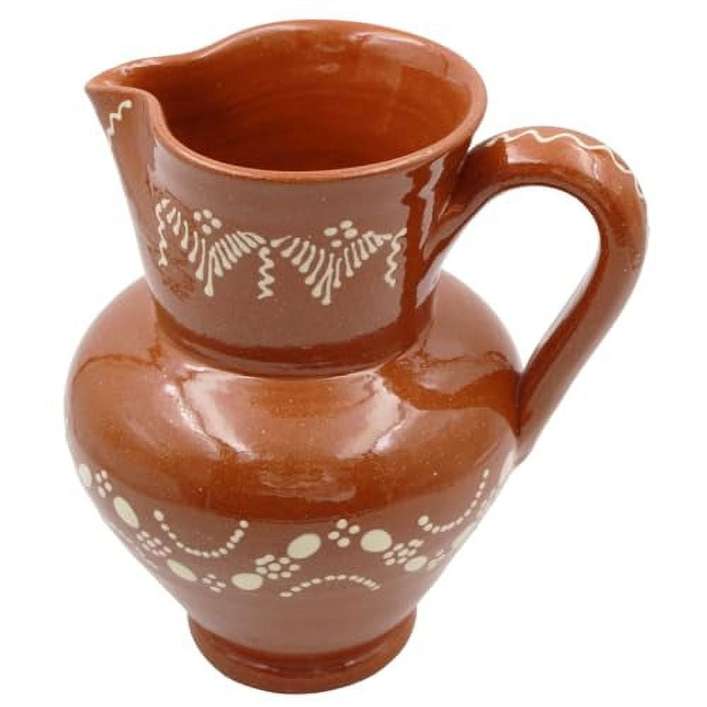 Traditional Portuguese Clay Terracotta Hand-Painted Sangria Pitcher ...