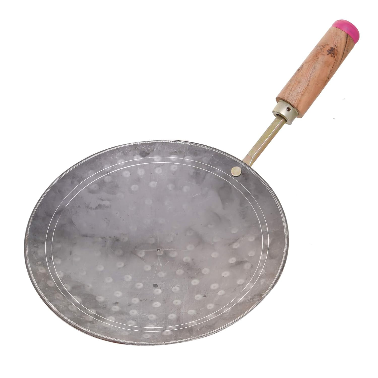 Traditional Pure Black Iron Tawa For Roti, Chapati With Wooden Handle ...