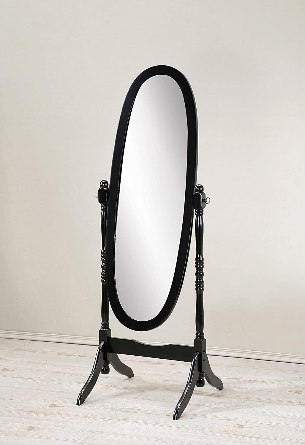 Traditional Queen Anna Style Wood Floor Cheval Mirror, Black - Walmart.com