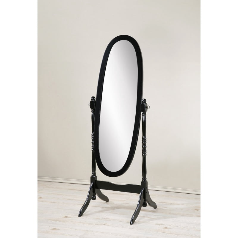 Traditional Queen Anna Style Wood Floor Cheval Mirror, Oak Finish ...