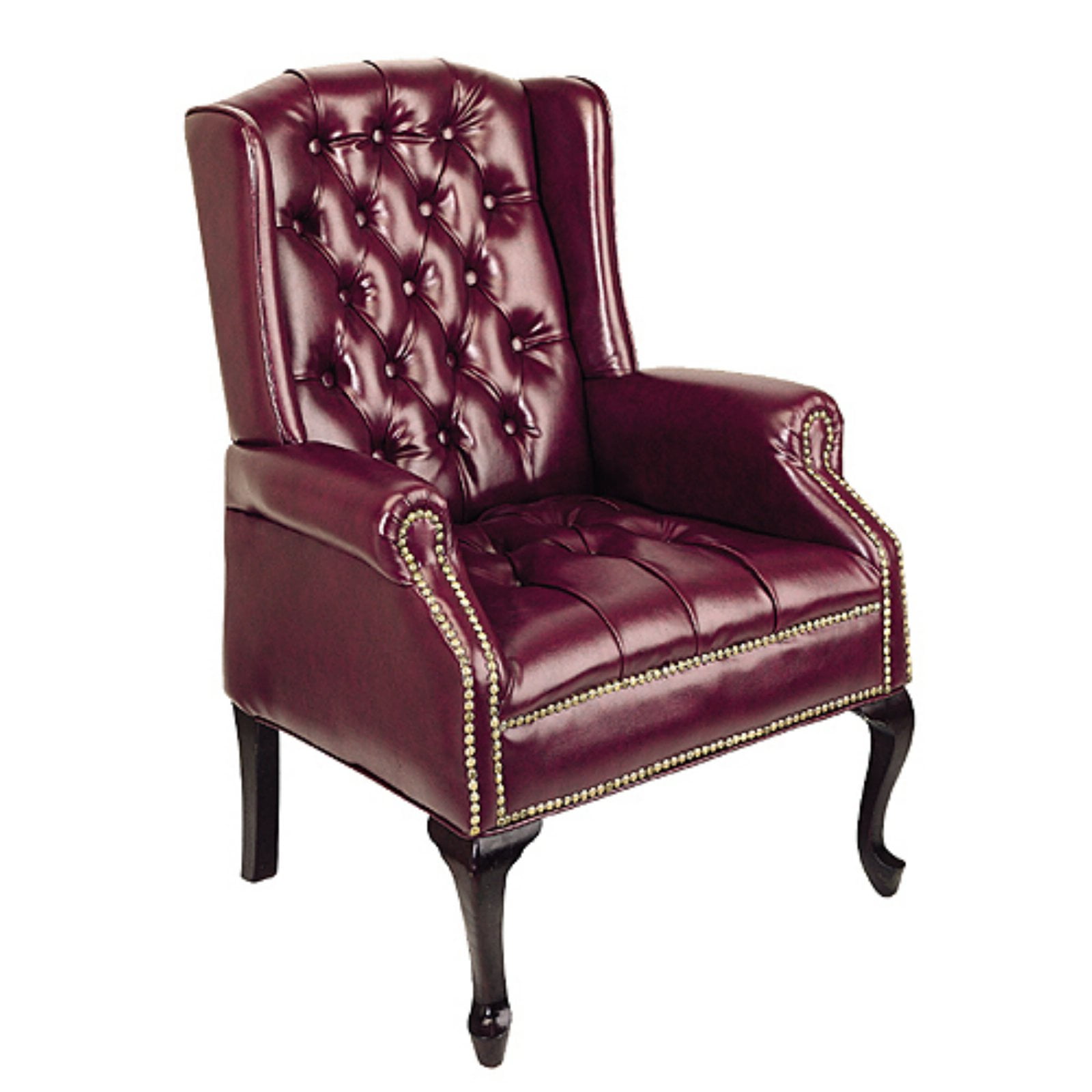 Traditional Queen Anne Accent Chair-Mahogany Finish - Walmart.com