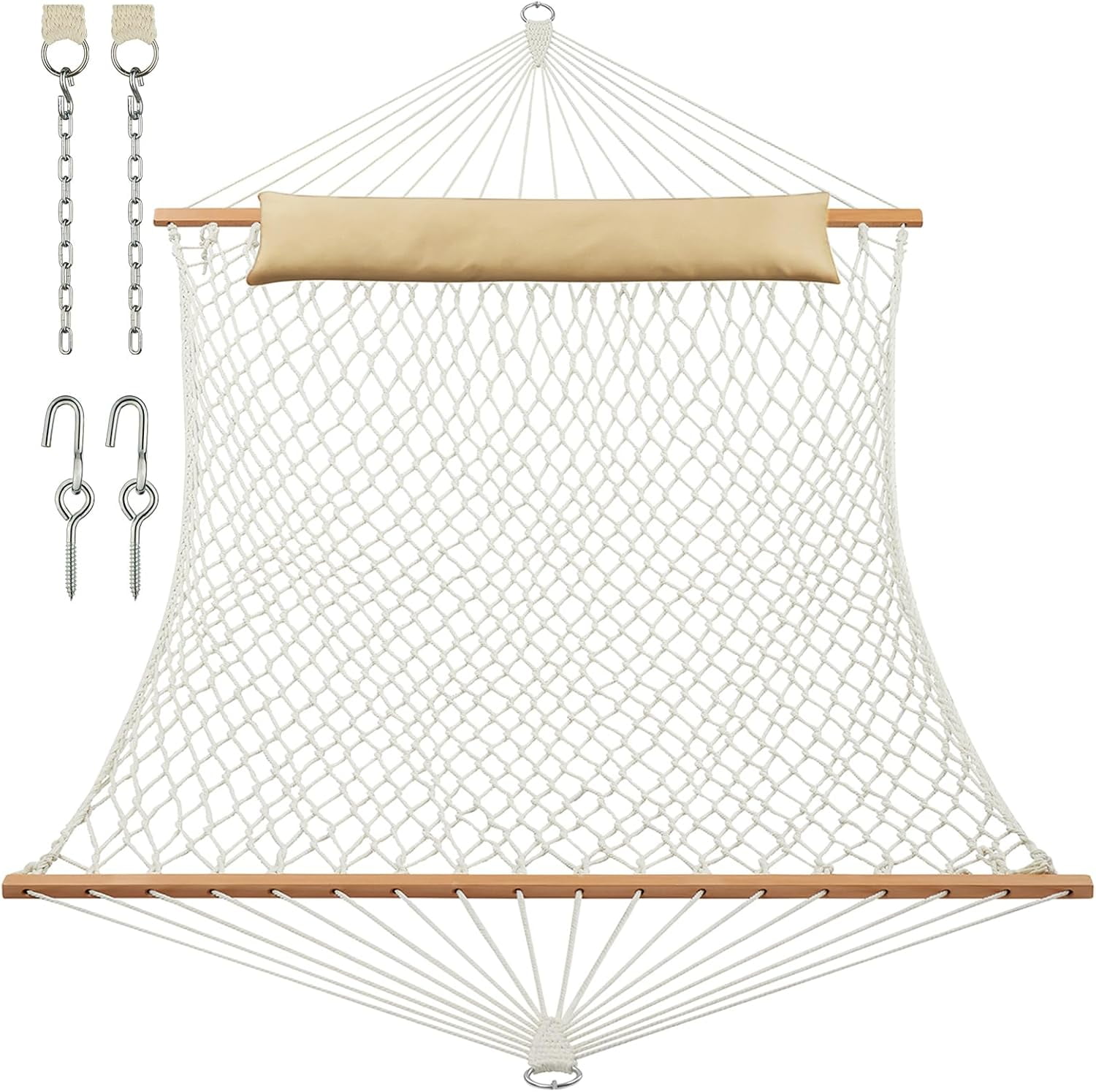 Traditional Rope Double Hammock - Hand Woven Cotton Hammock with ...