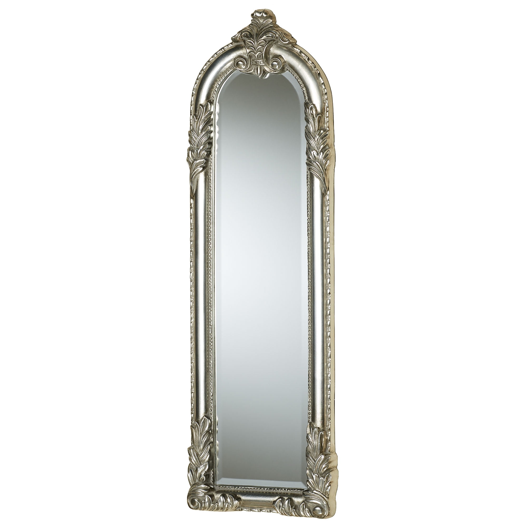 Traditional Royal Acanthus Arched Panel Wall Mirror Antique Silver 10 ...