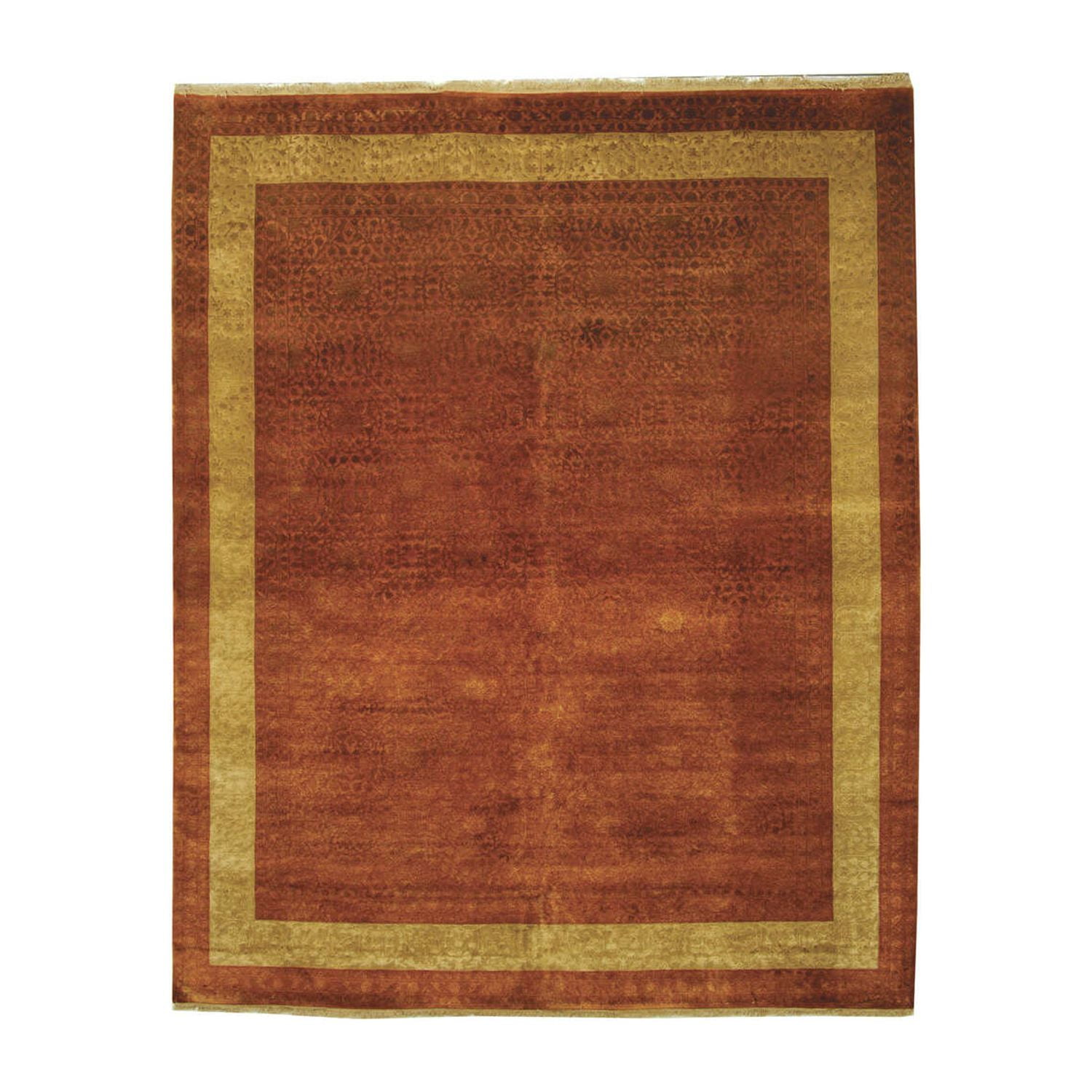 Traditional Rug - Jewel Of India Silk/Wool -Rust/Gold-Color:Rust/Gold ...