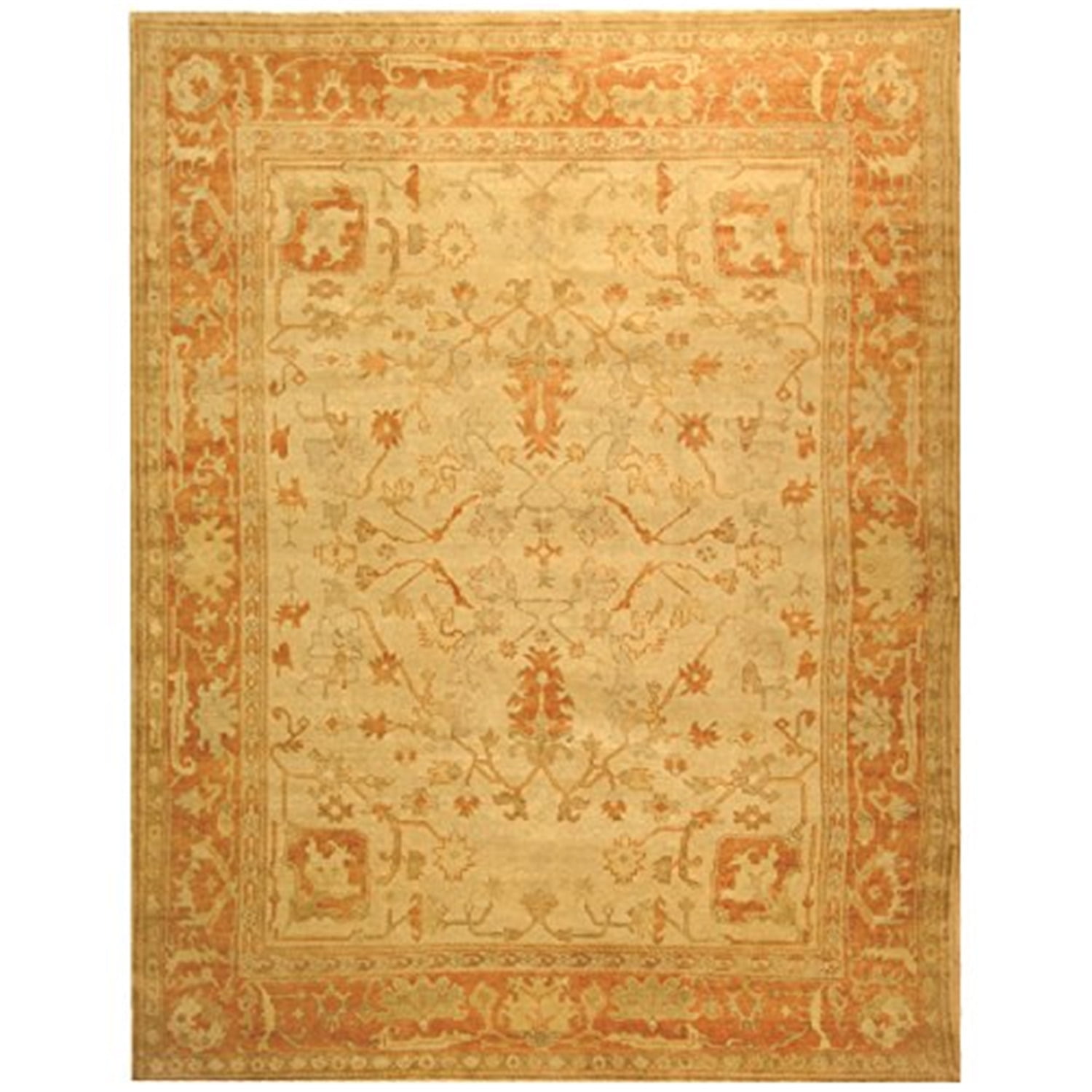 Traditional Rug - Oushak Wool Pile -Ivory/Rust-Color:Ivory/Rust,Design ...