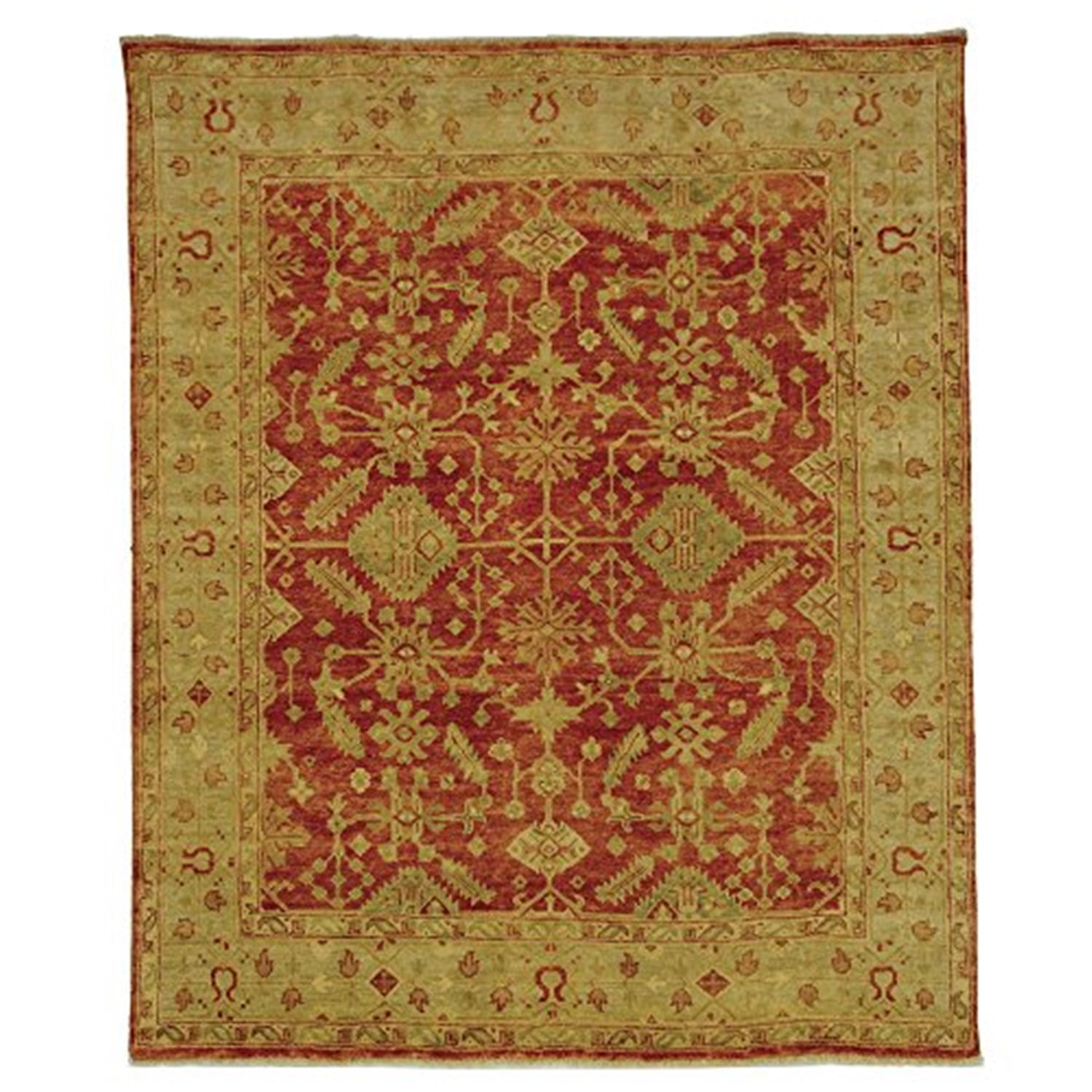 Traditional Rug - Oushak Wool Pile -Rust/Ivory-Color:Rust/Ivory,Design ...
