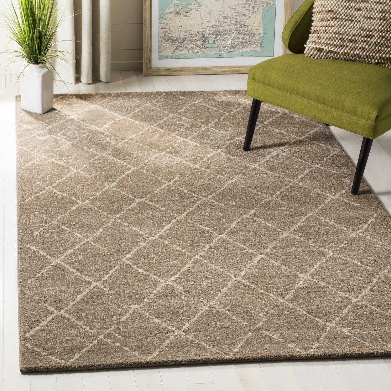 Traditional Rug - Tunisia Polypropylene -Brown Style-A-Color:Brown ...