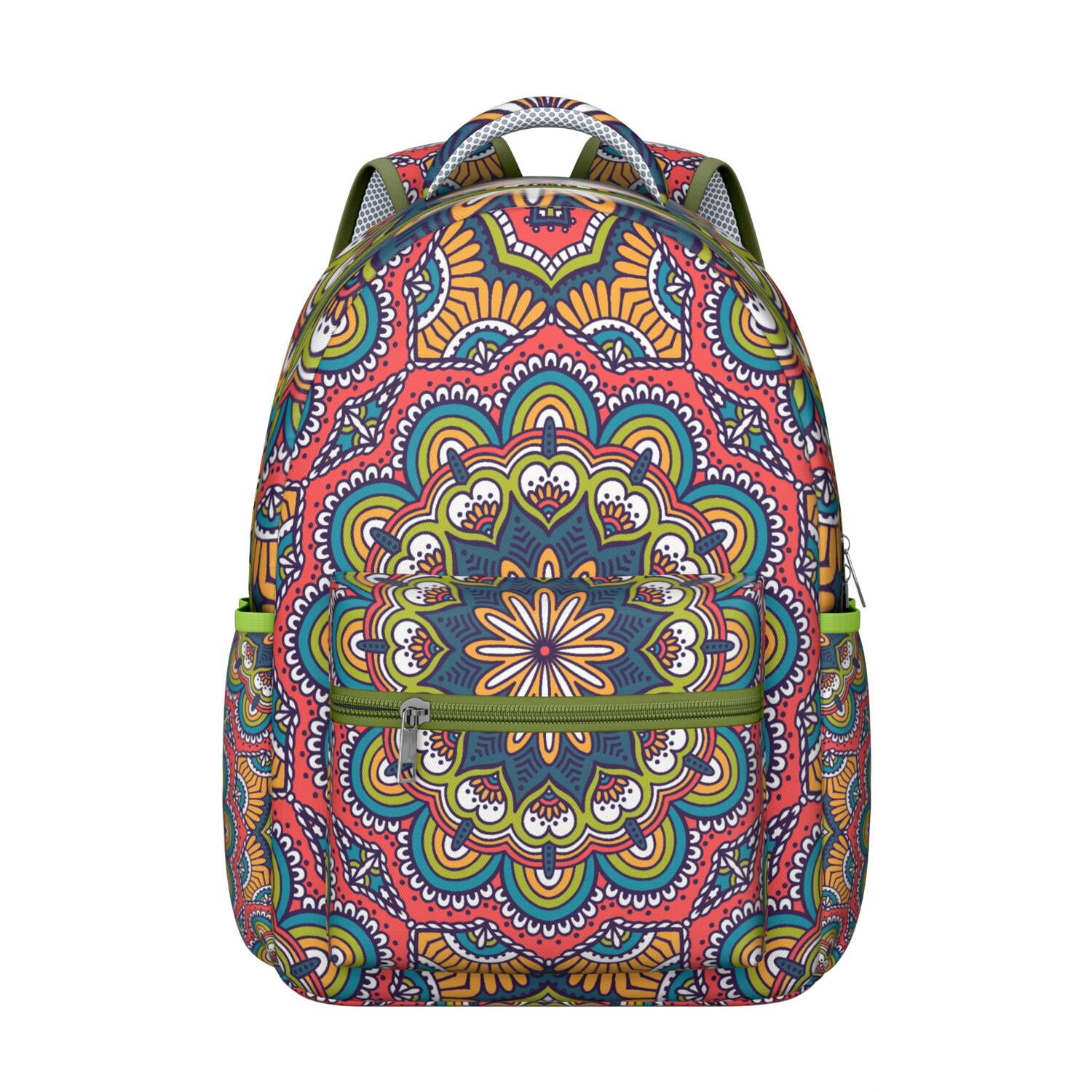 Traditional Sacred Mandala Daypack - Waterproof Exterior & Padded Back ...