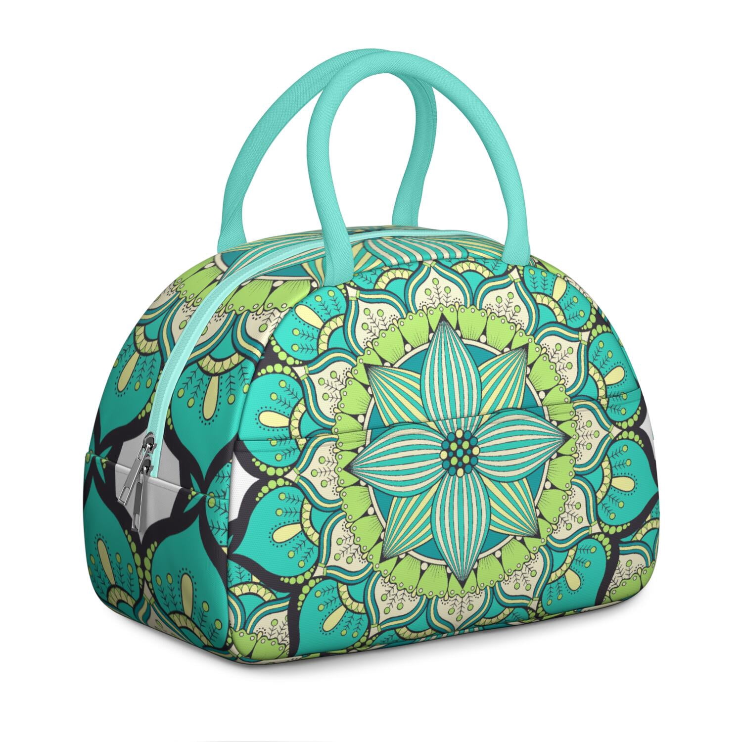 Traditional Sacred Mandala Lunch Bag, Reusable Insulated Tote with ...