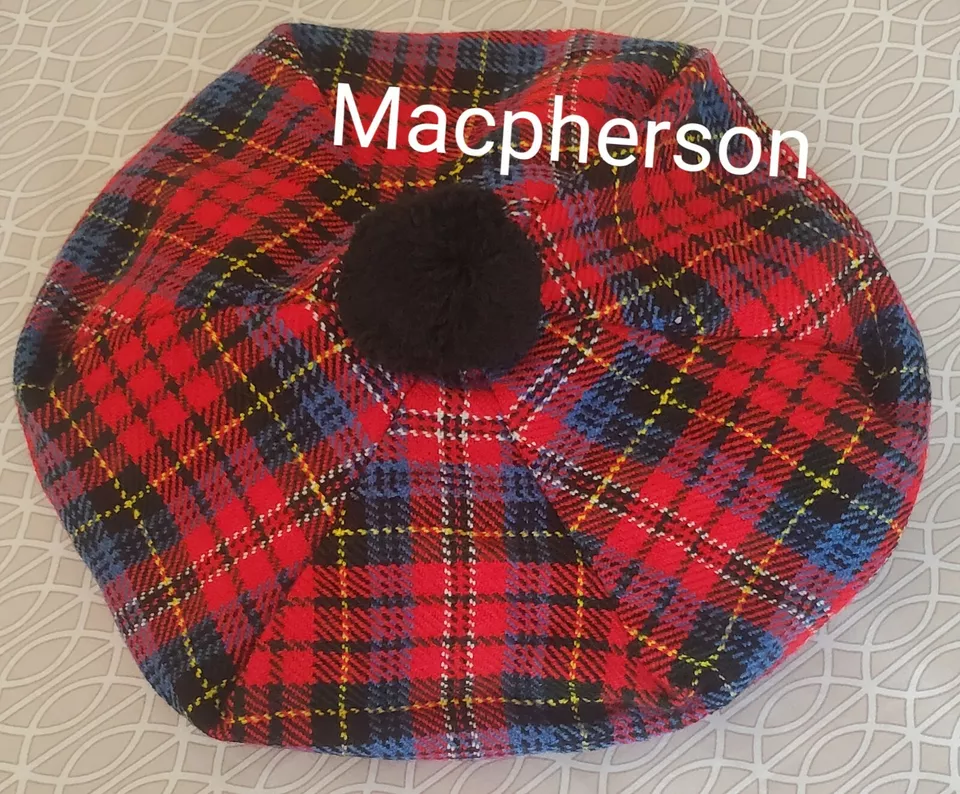 Traditional Scottish Tam O Shanter Hat, Tartan Tammy Cap for Scottish ...