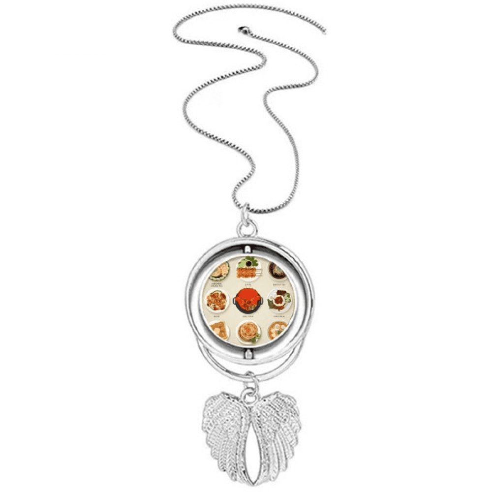 Traditional Singapore Tasty Dishes Pendant Angel Wings Rotating ...