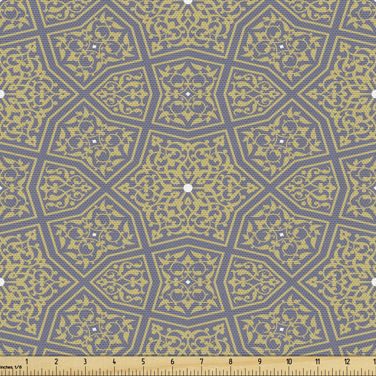 Ambesonne Traditional Fabric by the Yard Upholstery, Interwoven Floral ...