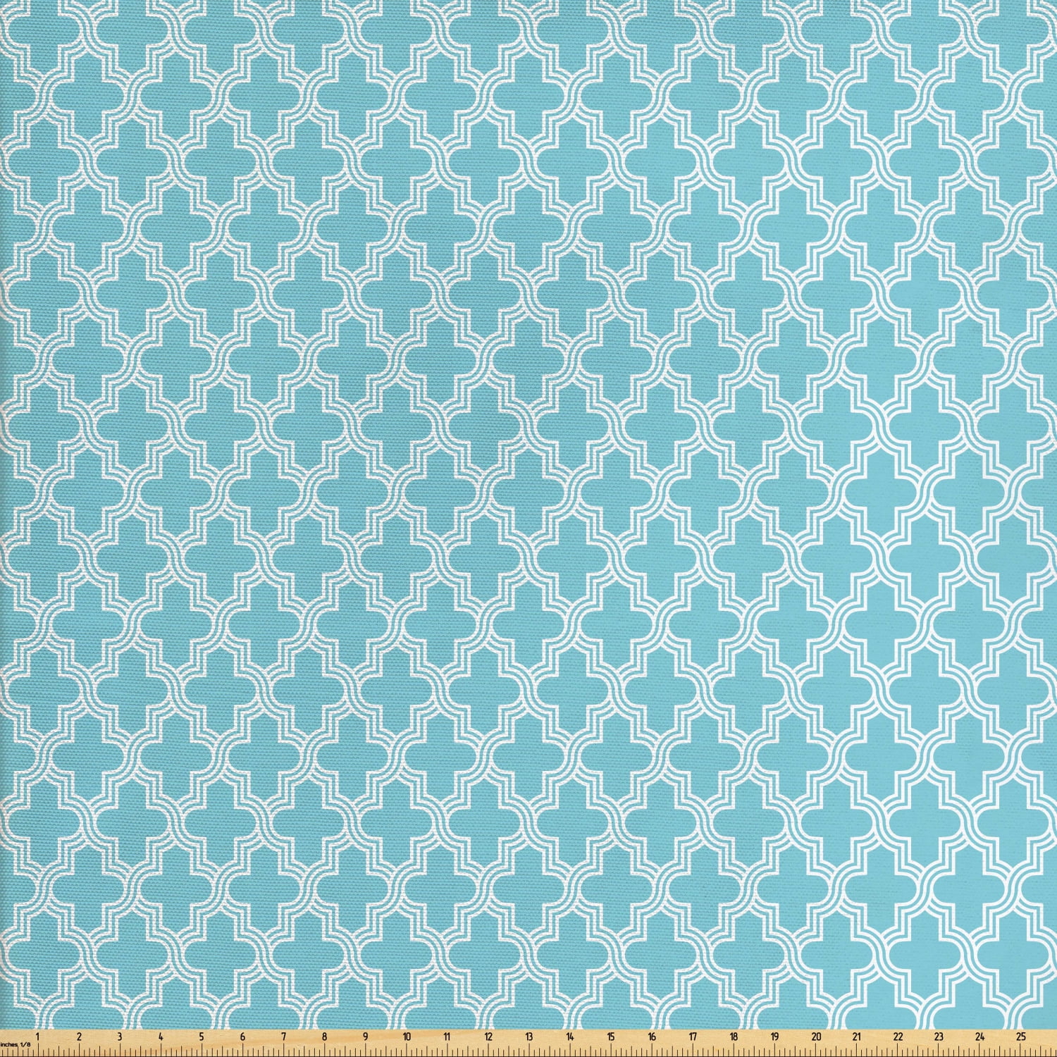 Ambesonne Traditional Fabric by the Yard Upholstery, Quatrefoil Lattice ...