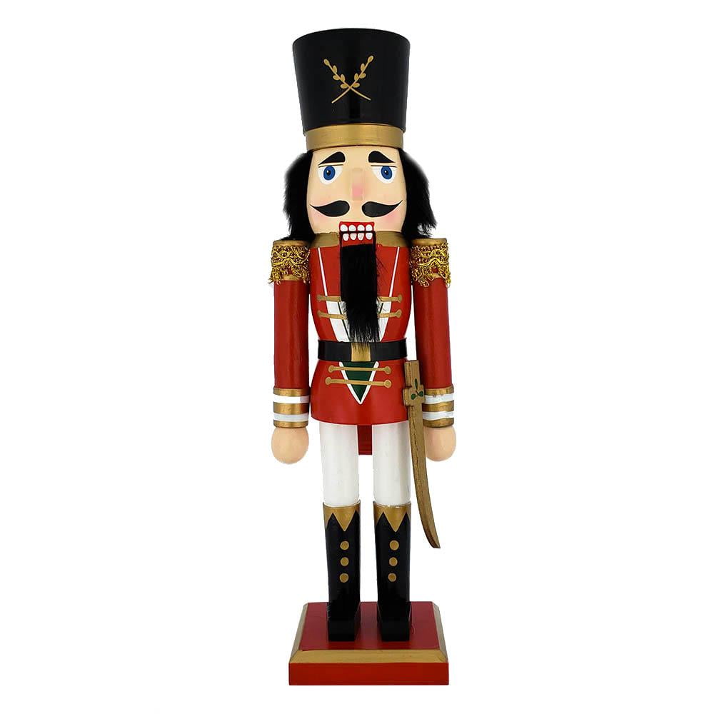 Traditional Soldier Nutcracker Red Gold Trim and Sword (15 inch ...