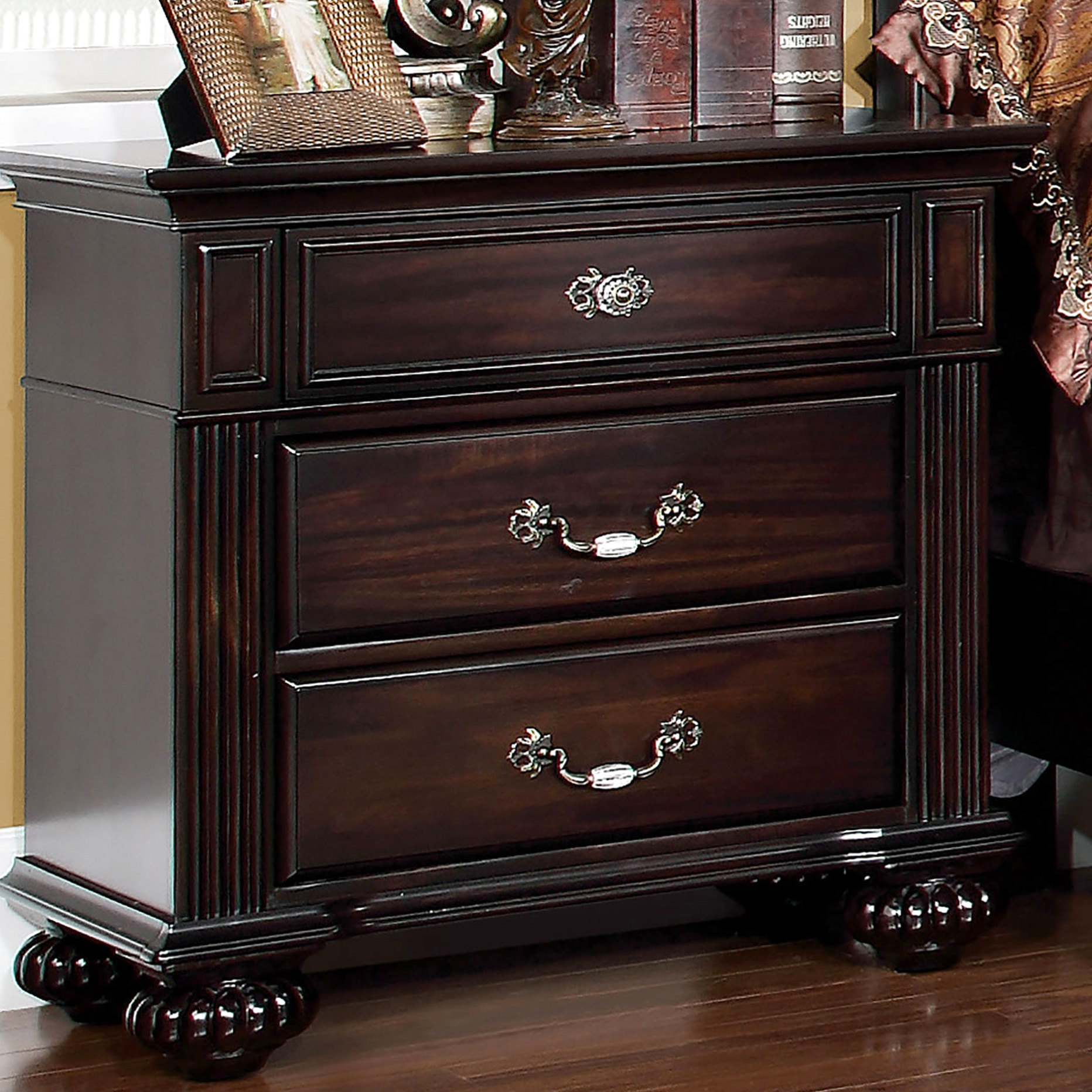 Traditional Style Bedside Cabinet | Bedroom Furniture Essential | Dark ...